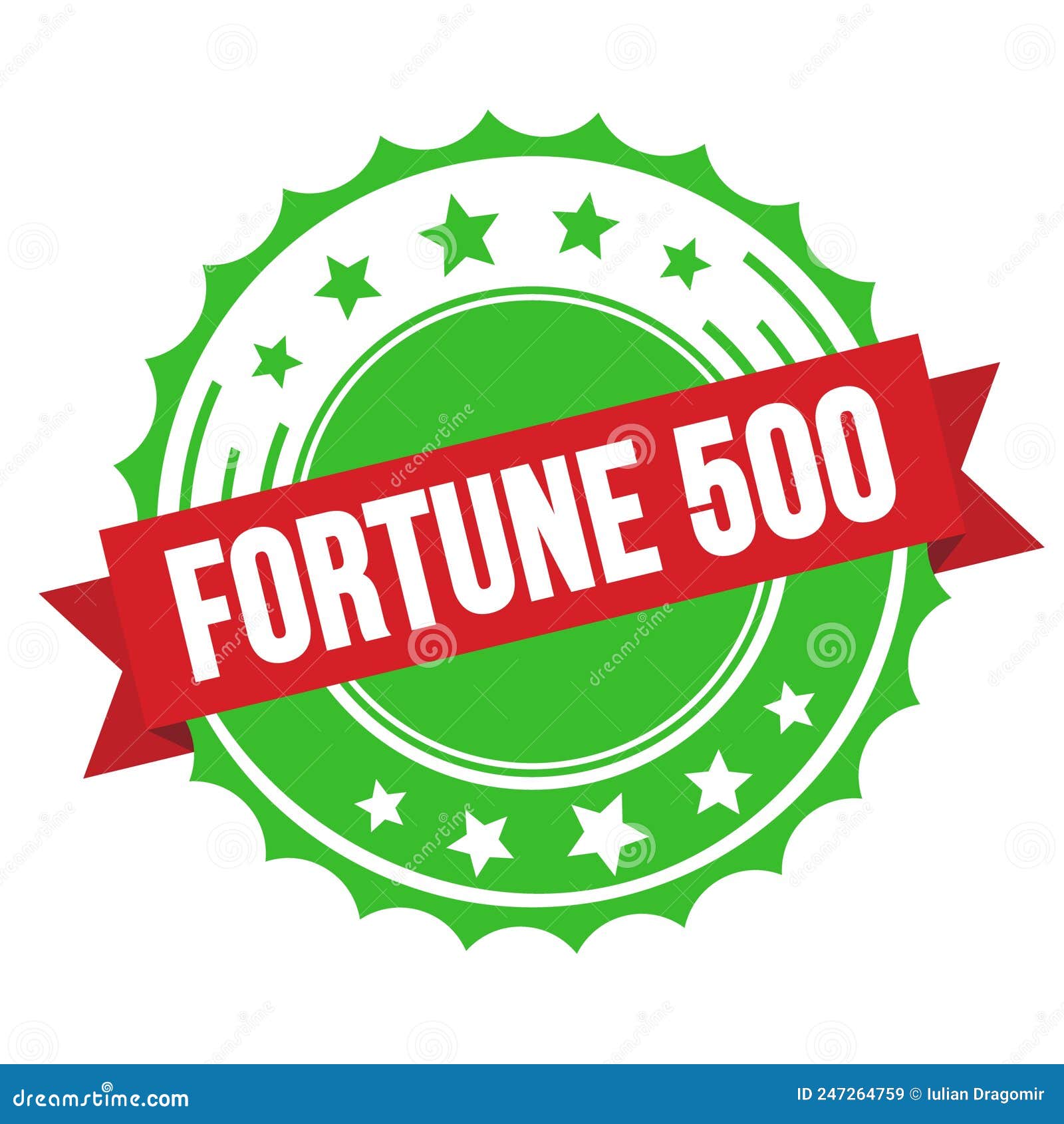 FORTUNE 500 Text on Red Green Ribbon Stamp Stock Illustration ...