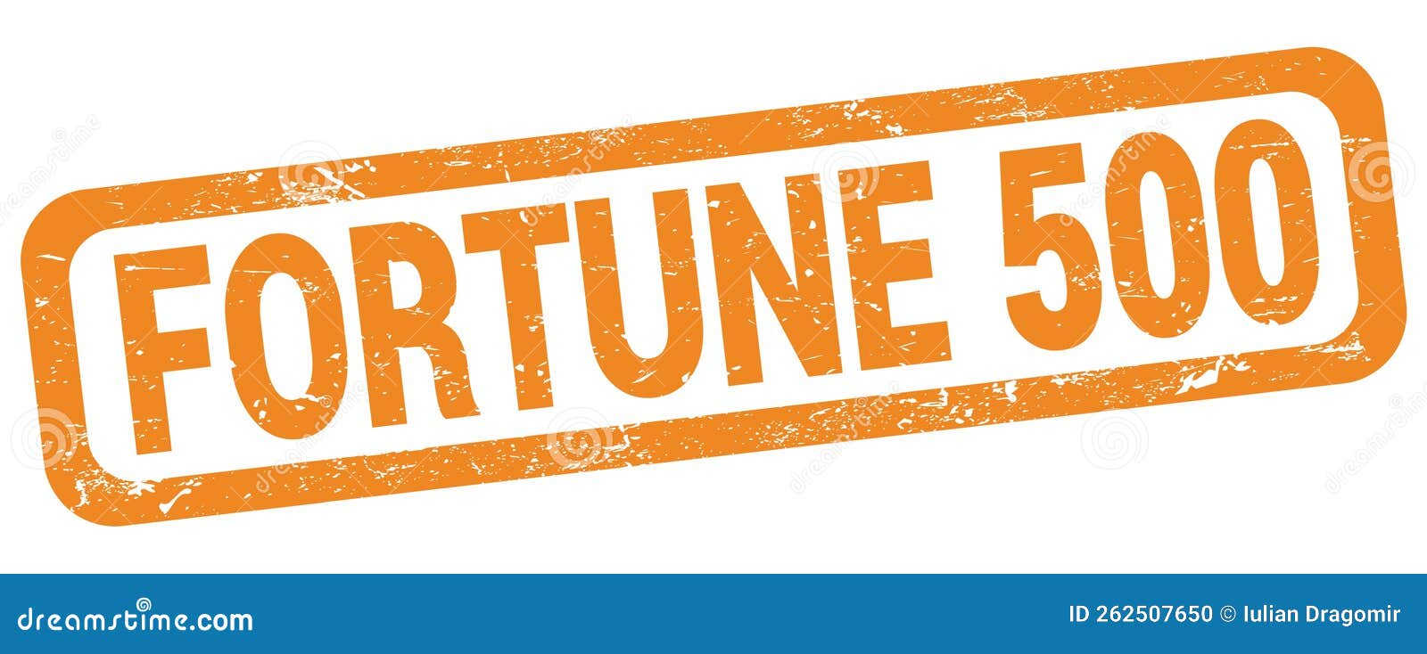 FORTUNE 500 Text Written on Orange Rectangle Stamp Stock Illustration ...
