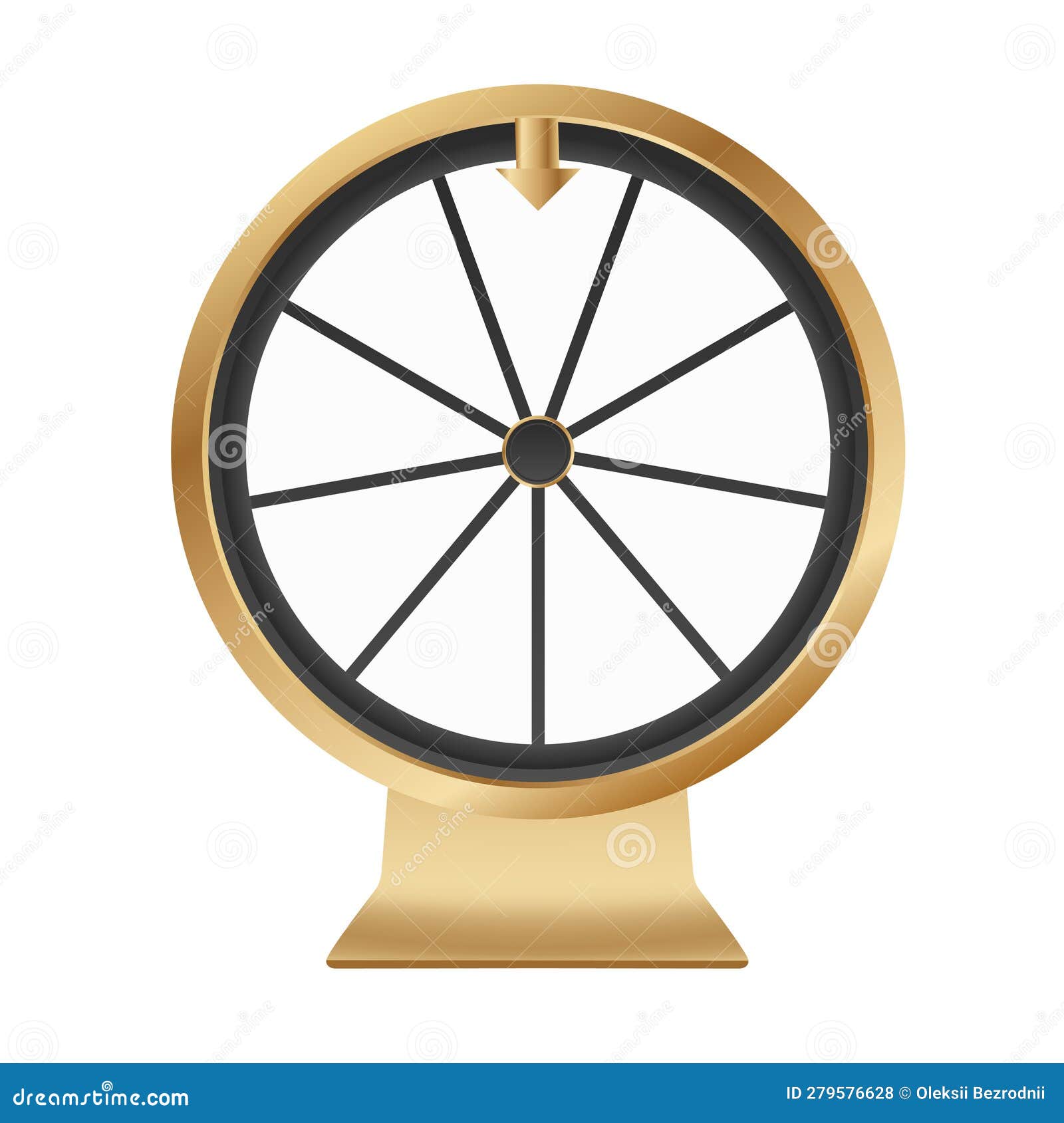 Fortune Wheel Gold Template with White Empty Segments Stock Vector ...