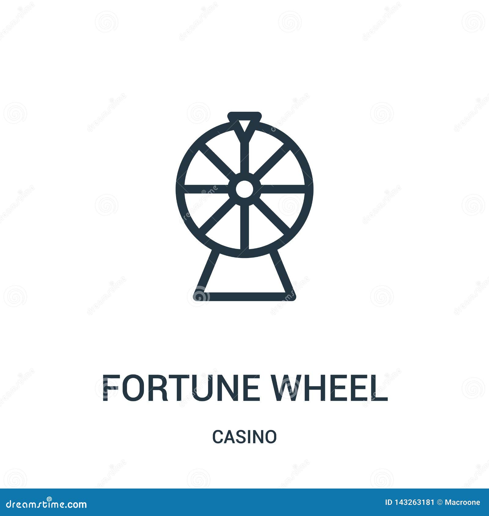 Fortune Wheel Icon Vector from Casino Collection. Thin Line Fortune ...