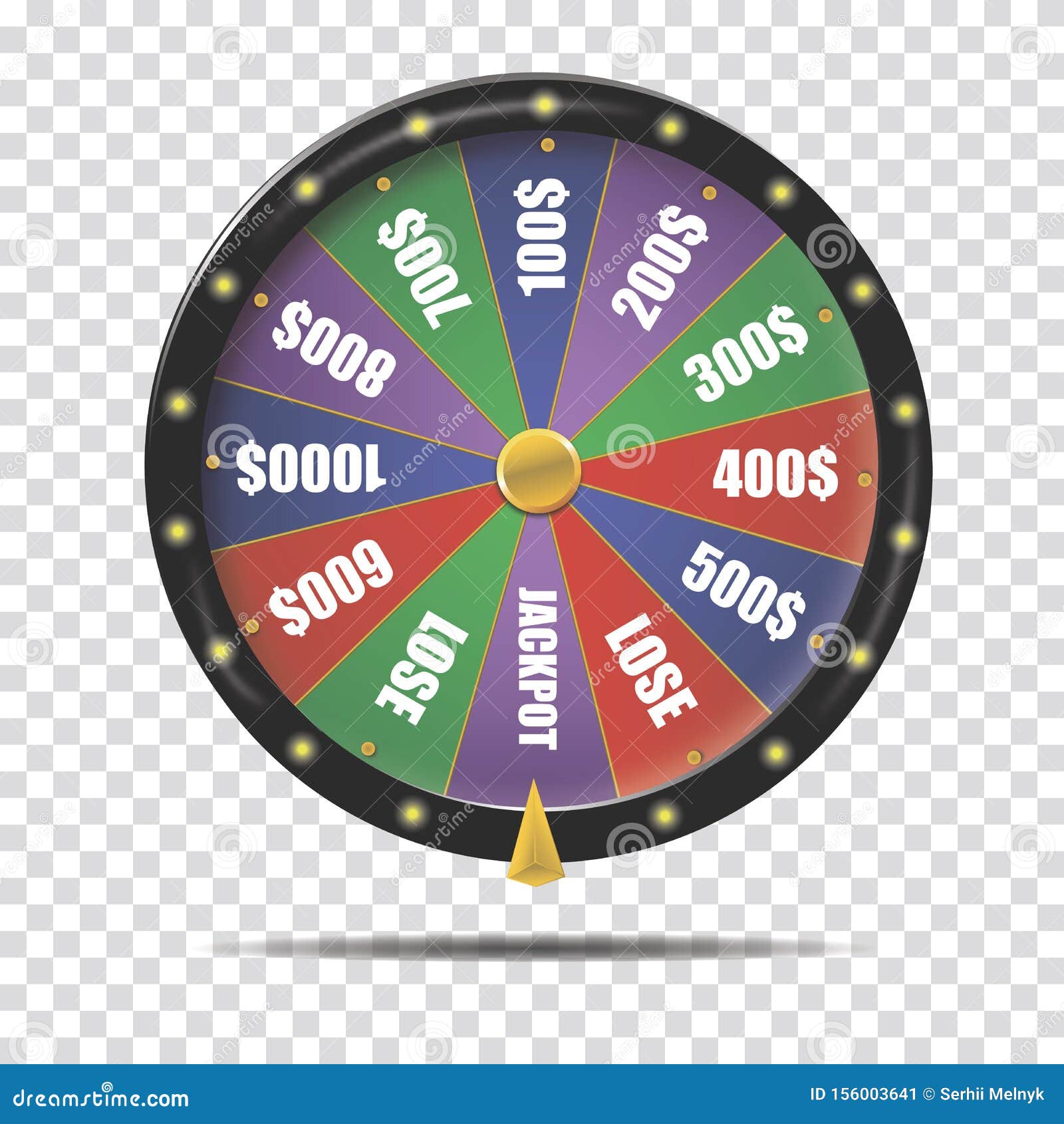 Realistic fortune wheel. stock vector. Illustration of circle - 156003641