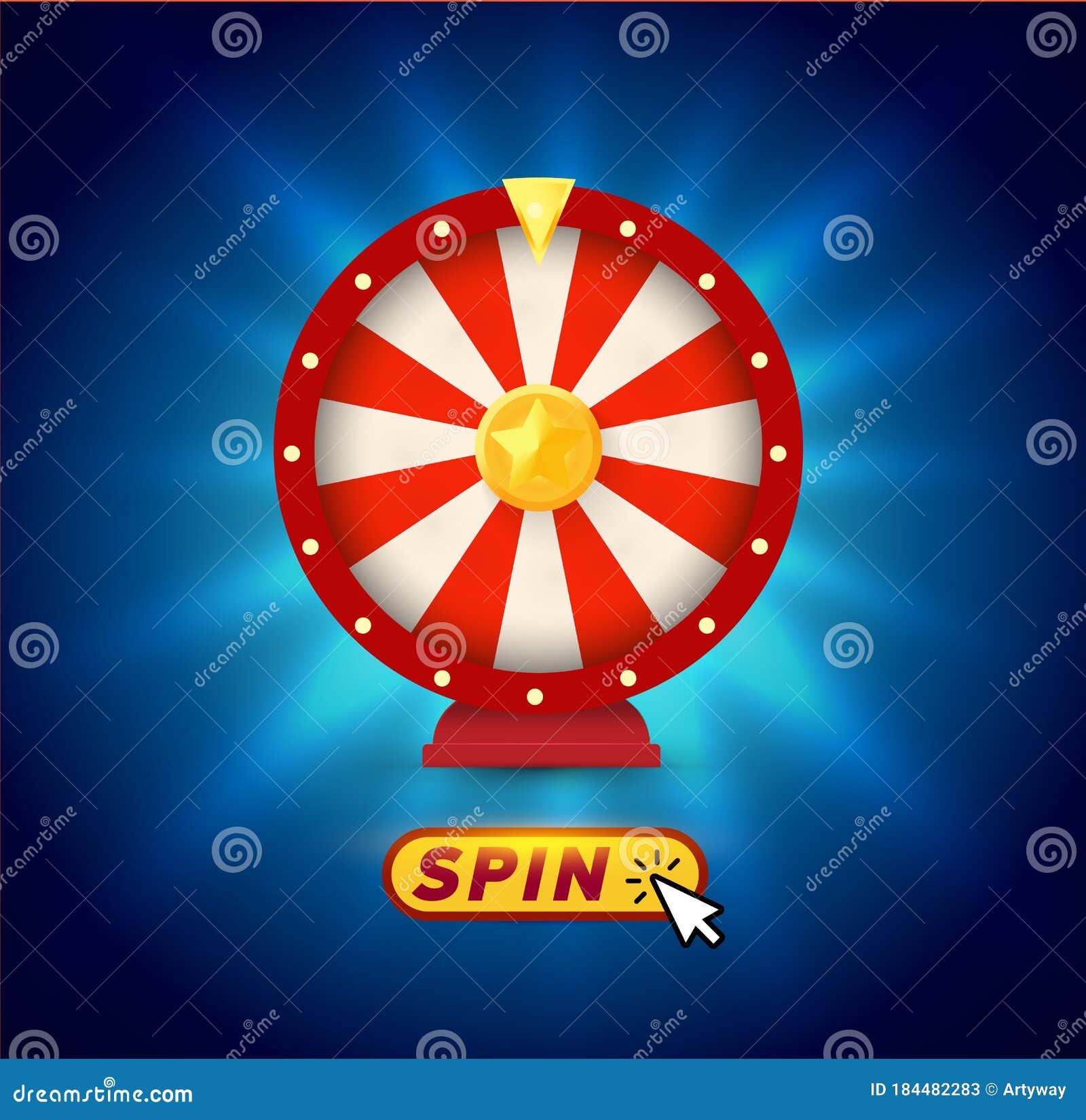 Fortune Wheel, Random Lucky, Chance Win App Graphic. Stock Vector ...