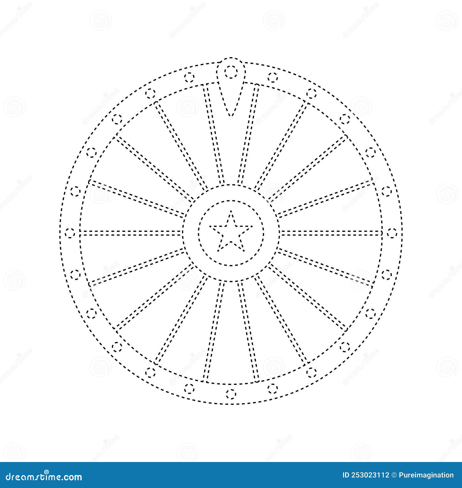 Fortune Wheel Tracing Worksheet for Kids Stock Vector - Illustration of ...