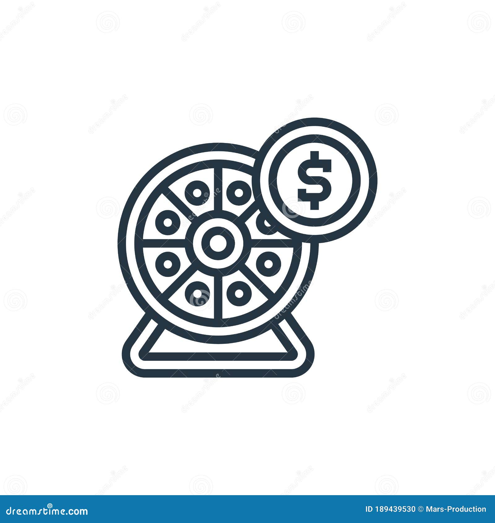 Fortune Wheel Vector Icon Isolated on White Background. Outline, Thin ...