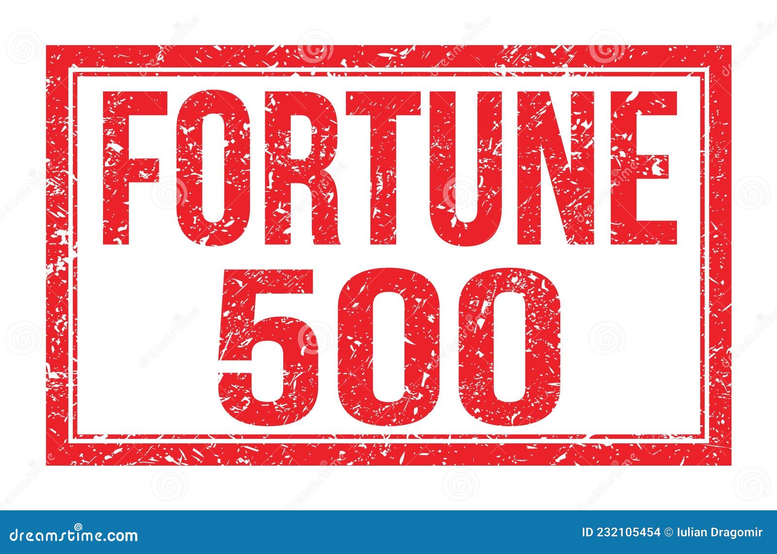 FORTUNE 500, Words on Red Rectangle Stamp Sign Stock Illustration ...