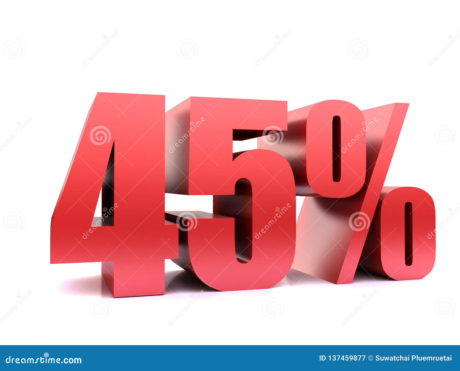 Forty Five Percent 45 Symbol .3d Stock Illustration - Illustration of ...