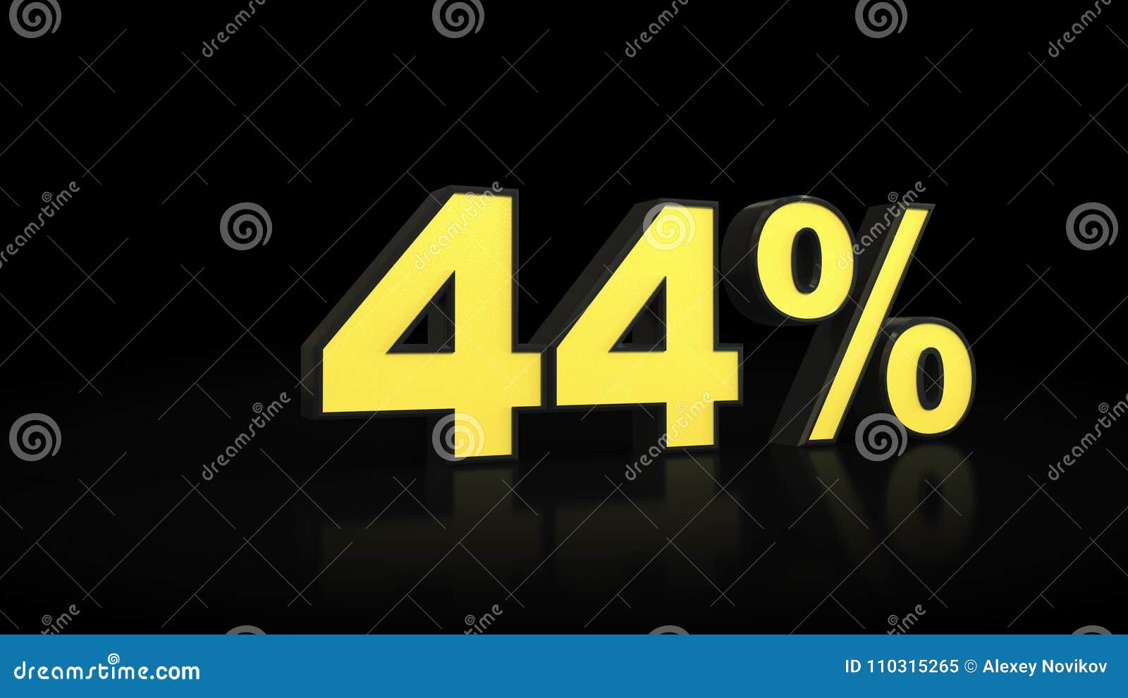 Forty-four 44 Percent 3D Rendering Stock Illustration - Illustration of ...