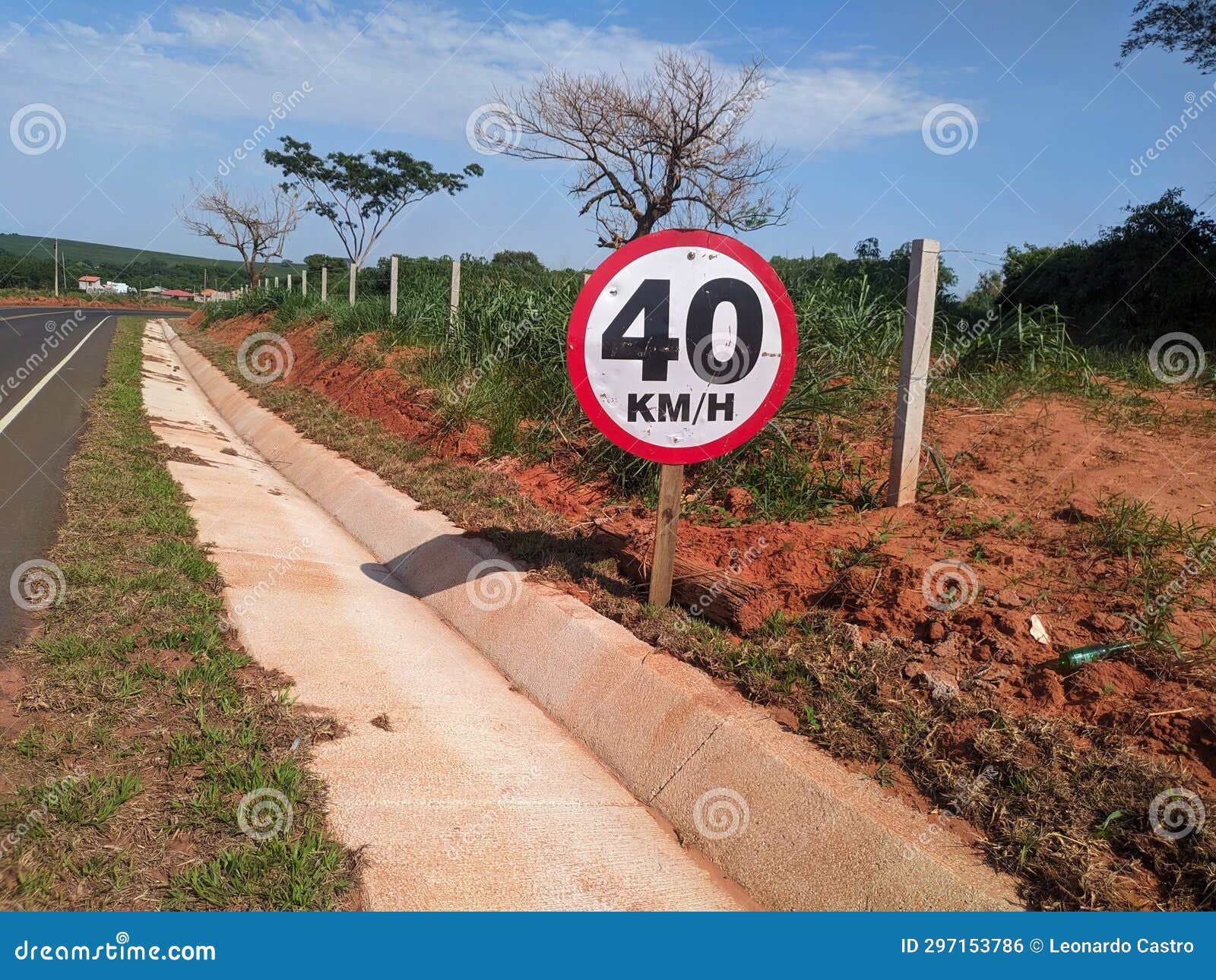 Forty km per hour sign stock photo. Image of nature - 297153786