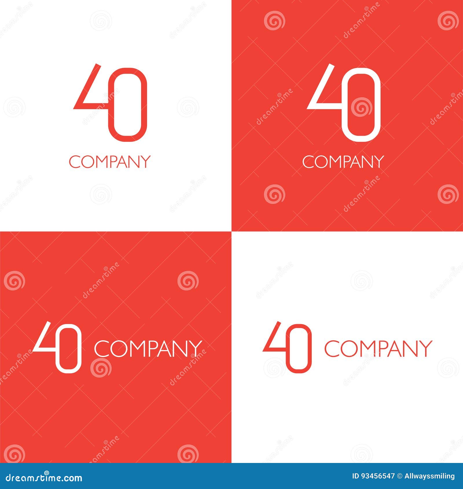 Forty number company Logo stock vector. Illustration of design - 93456547