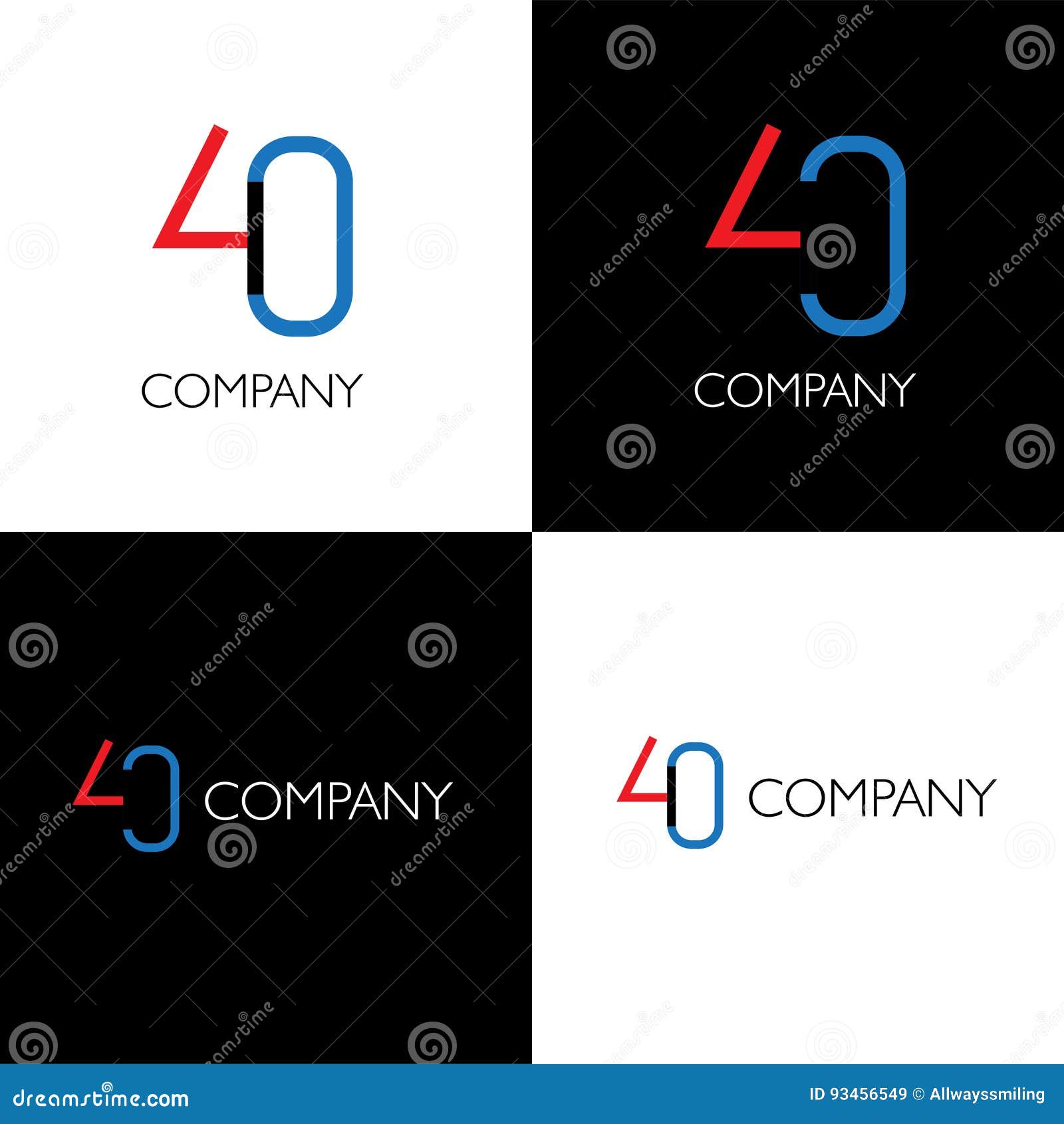 Forty number company Logo stock vector. Illustration of design - 93456549
