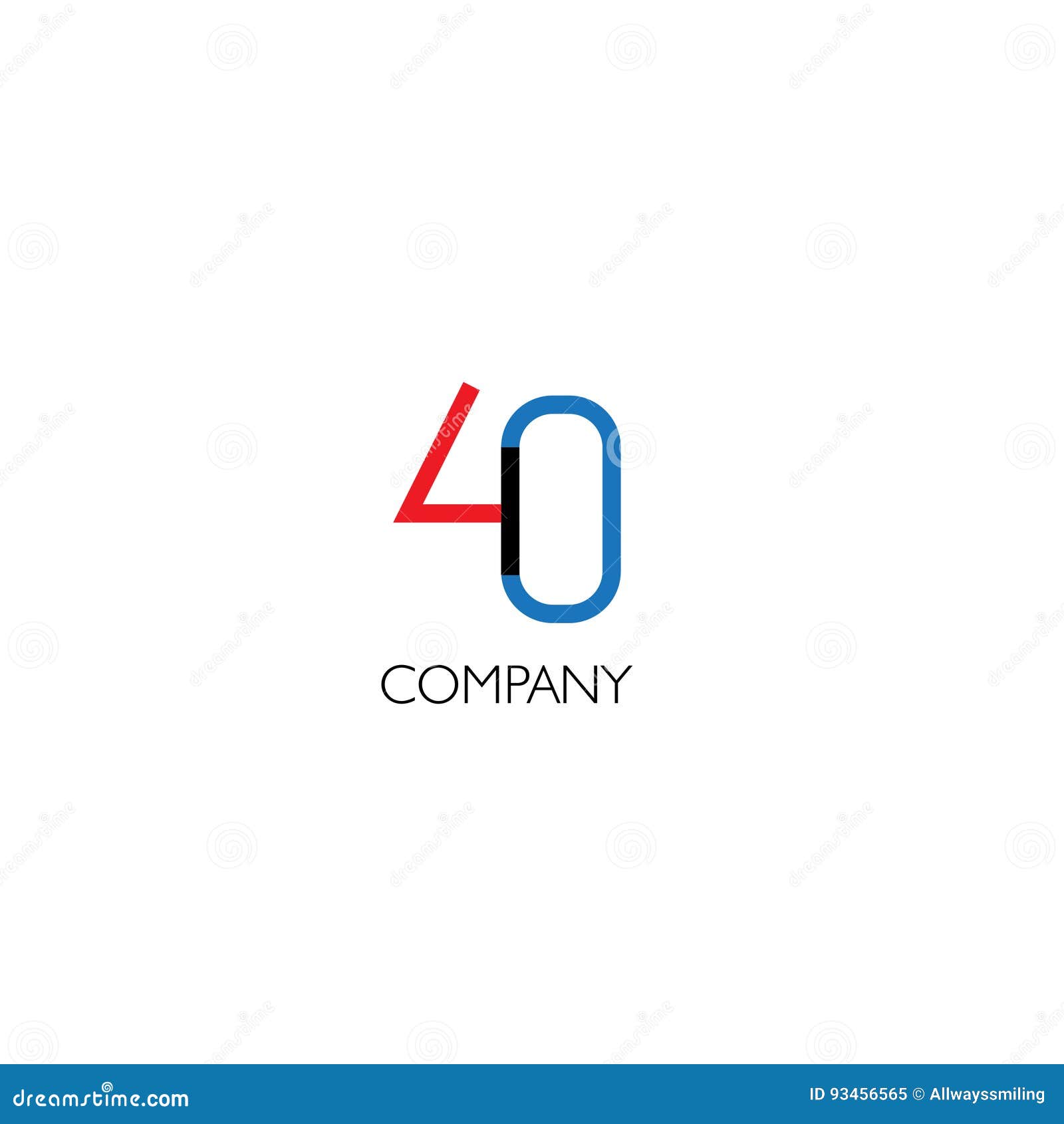 Forty number company Logo stock vector. Illustration of identity - 93456565