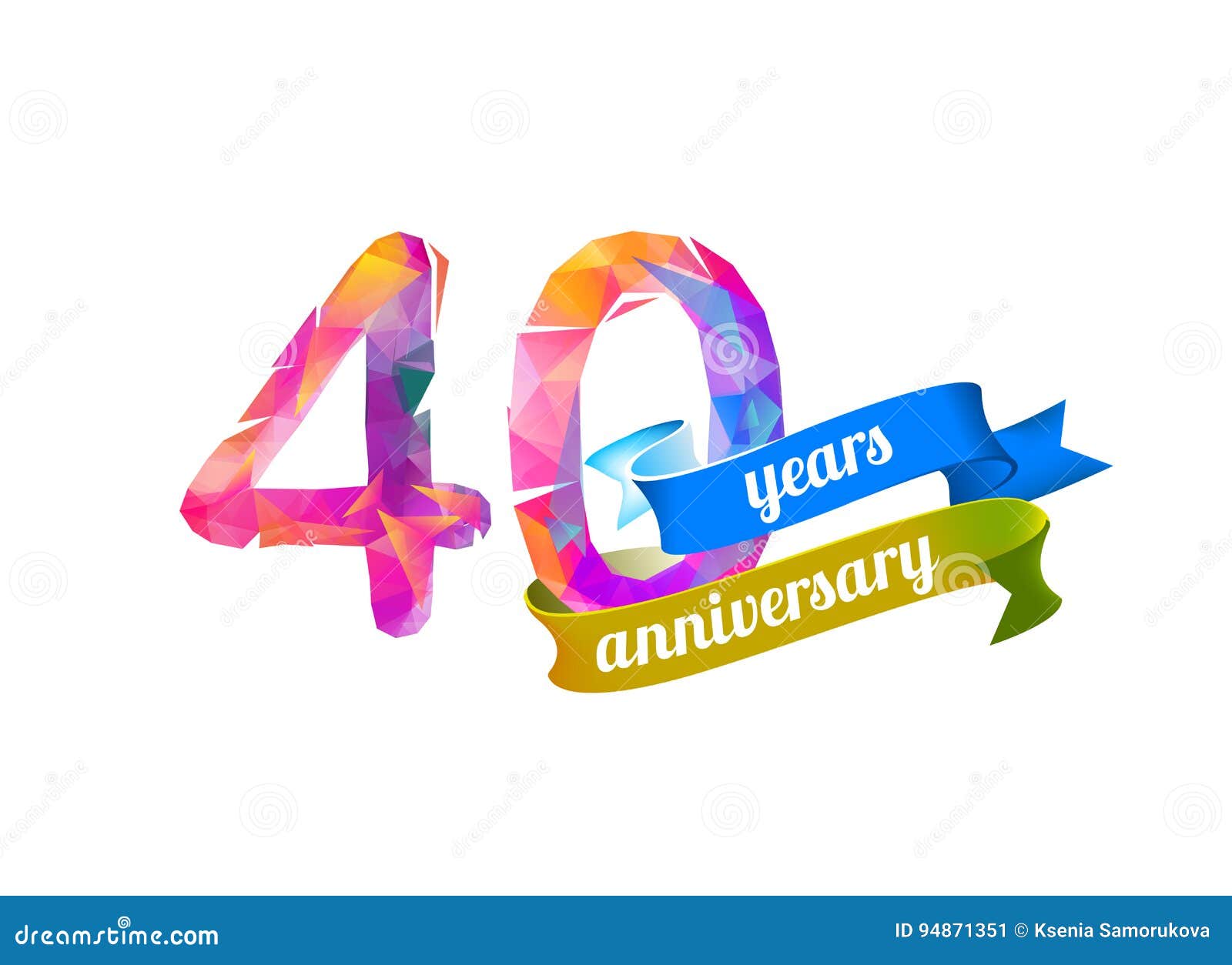 40 Forty Years Anniversary. Stock Vector - Illustration of forty ...