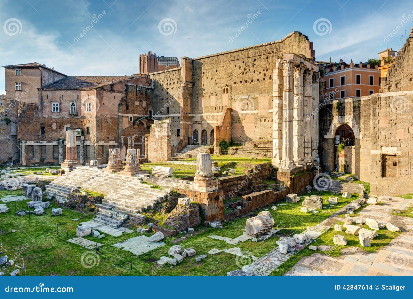 Forum Of Augustus With The Temple Of Mars Ultor In Rome Stock Photo ...