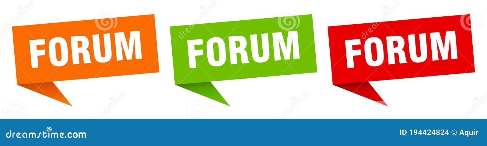 Forum Banner. Forum Speech Bubble Label Set Stock Vector - Illustration ...