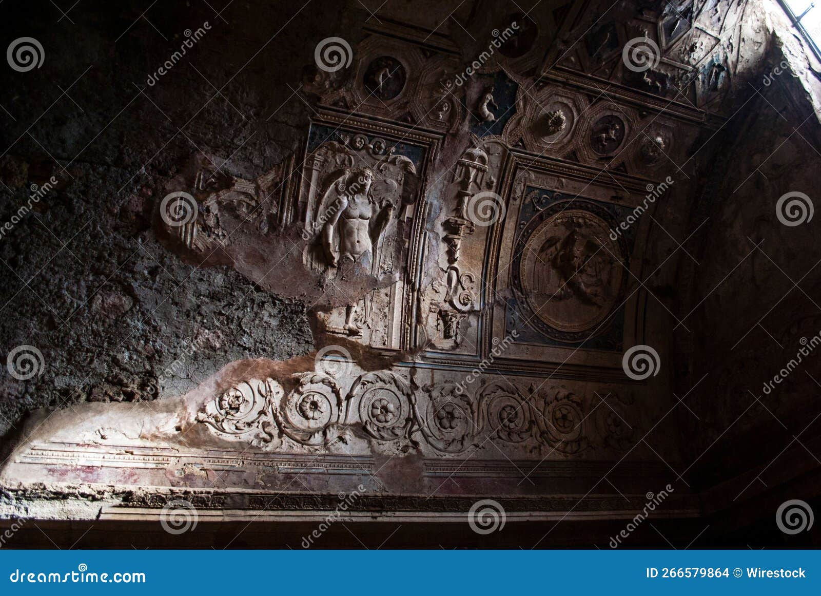 Forum Baths Behind the Temple of Jupiter in Pompeii, Italy Stock Photo ...