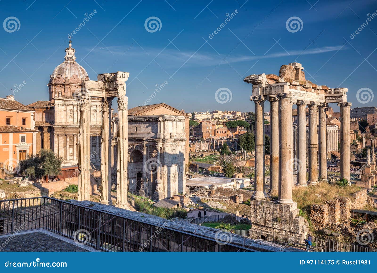 Forum of Caesar in Rome stock image. Image of foro, column - 97114175