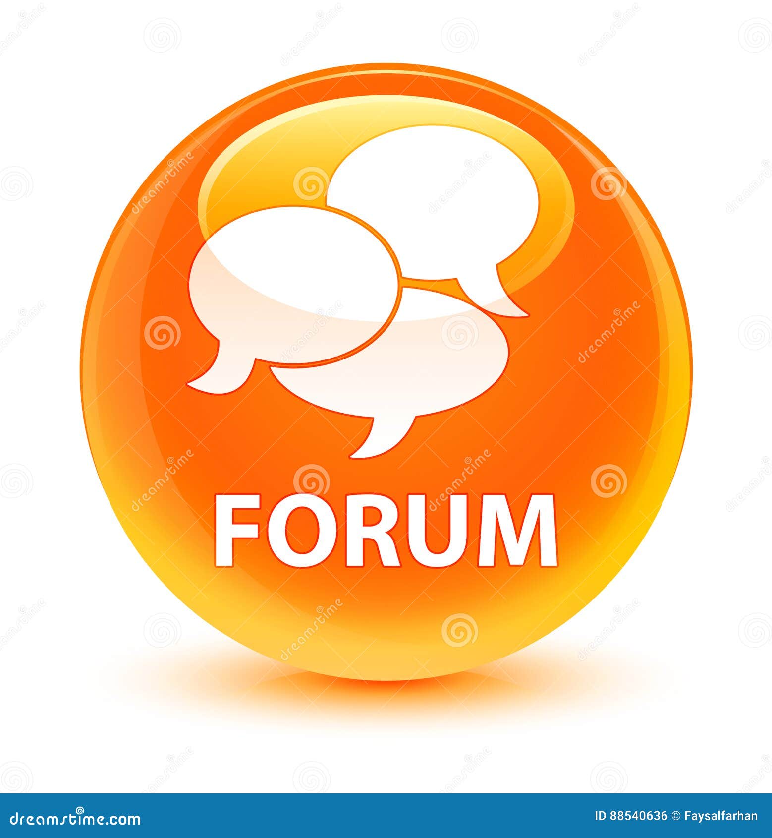 Forum (comments Icon) Glassy Orange Round Button Stock Illustration ...