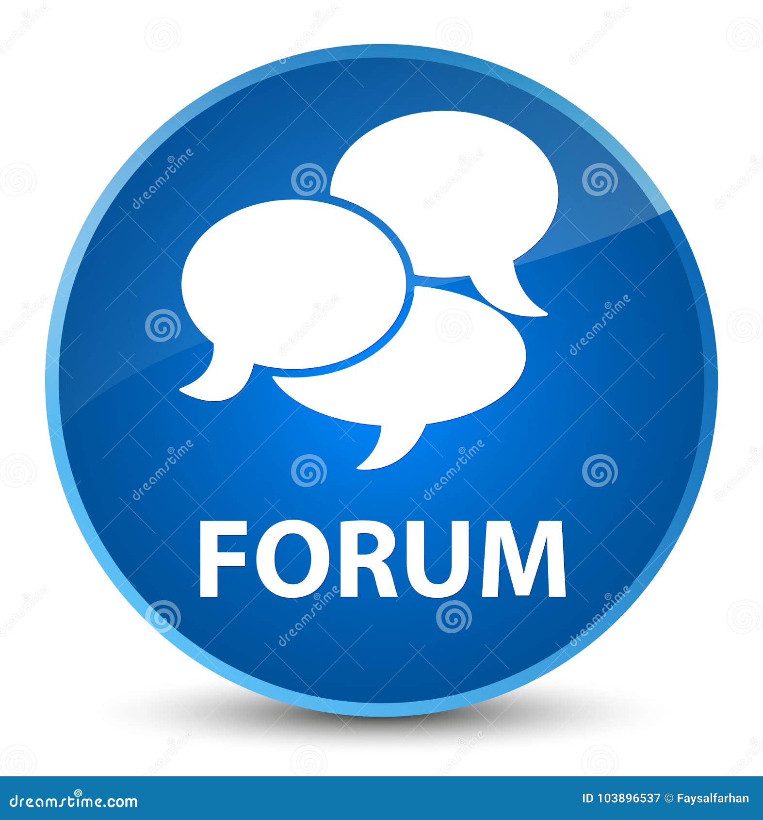 Forum (comments Icon) Elegant Blue Round Button Stock Illustration ...