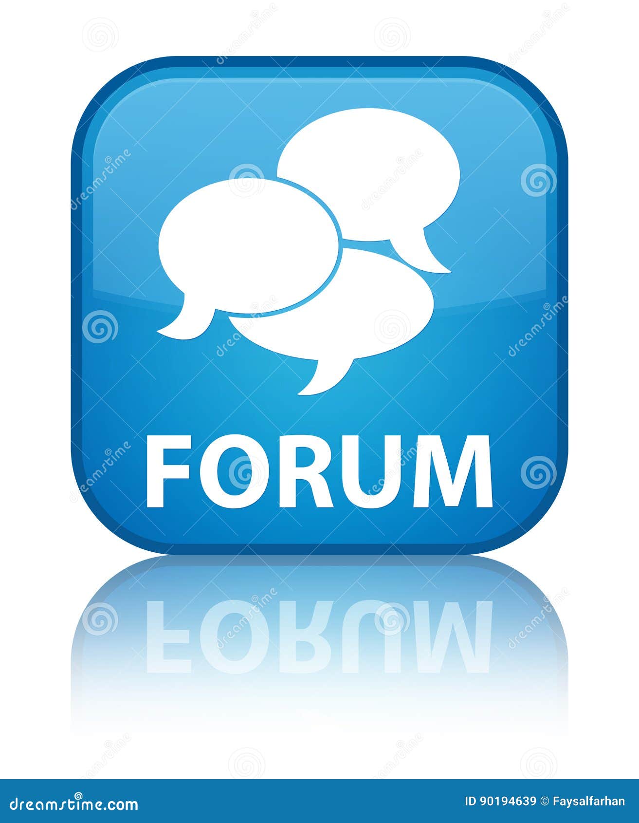 Forum (comments Icon) Special Cyan Blue Square Button Stock ...