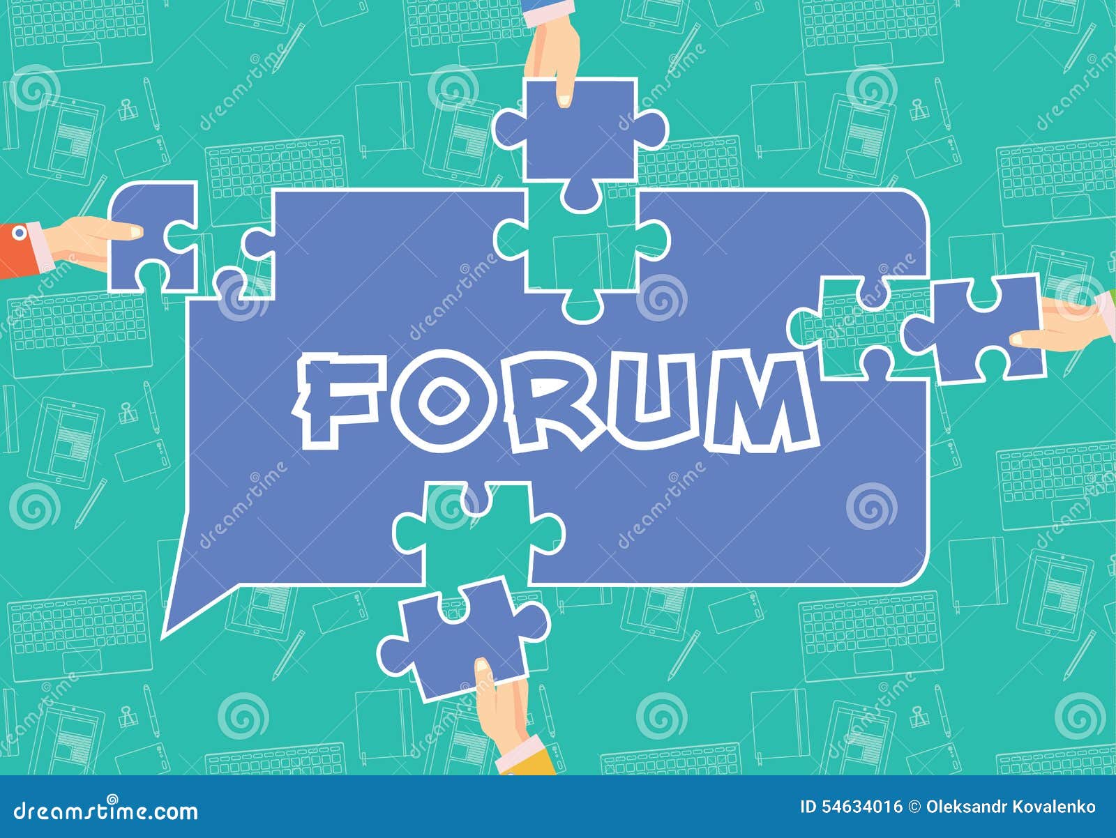 Forum Conceptual Illustration. Stock Vector - Illustration of four ...