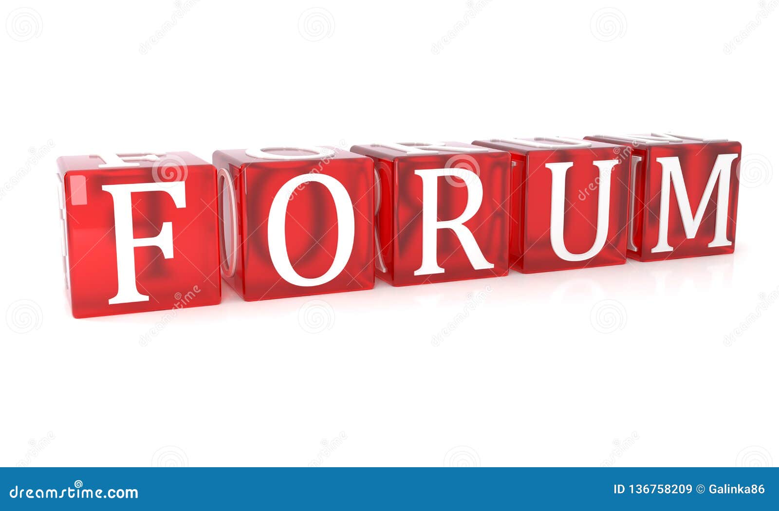 Forum Cube Text on White Background Stock Illustration - Illustration ...