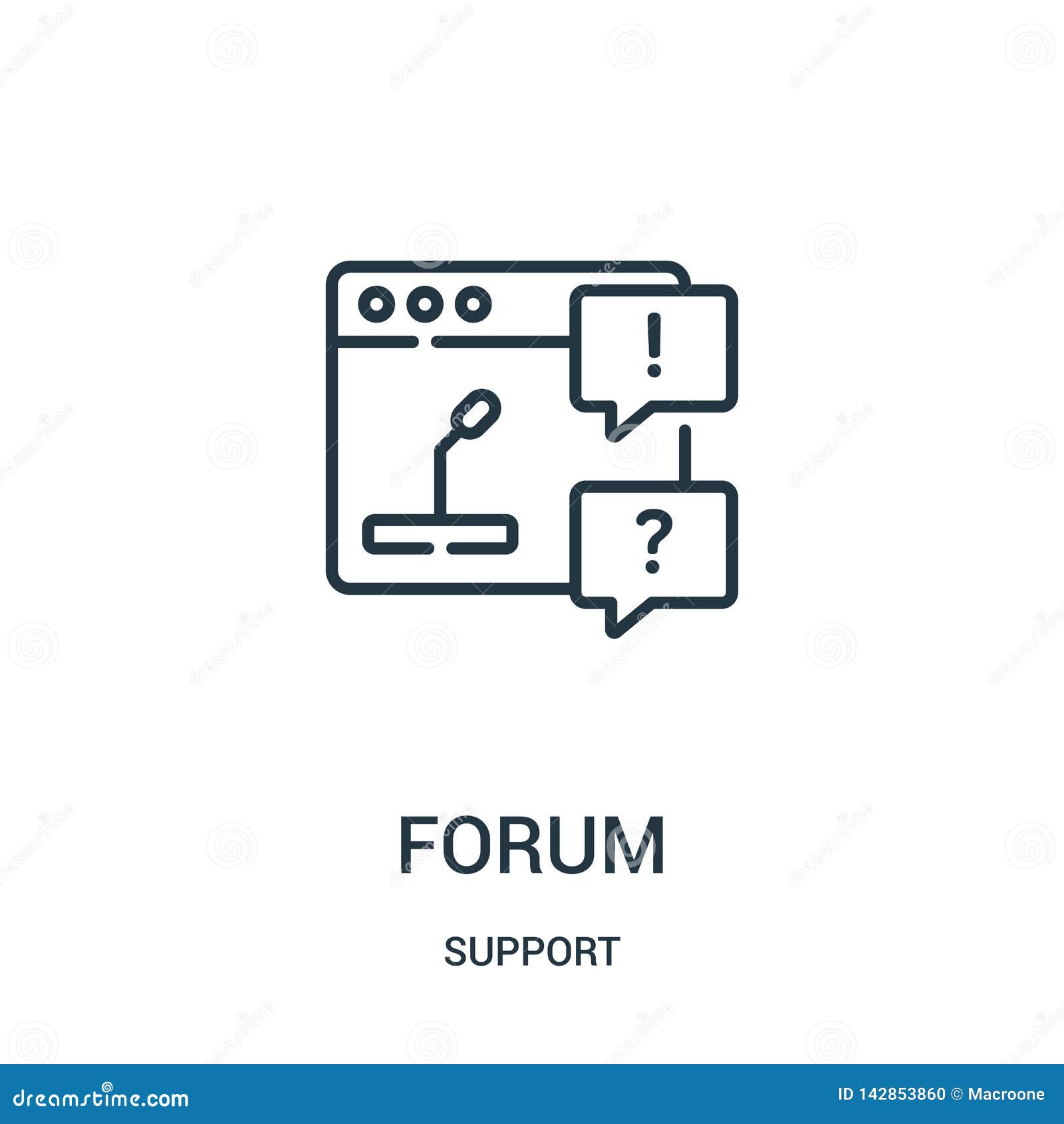 Forum Icon Vector from Support Collection. Thin Line Forum Outline Icon ...