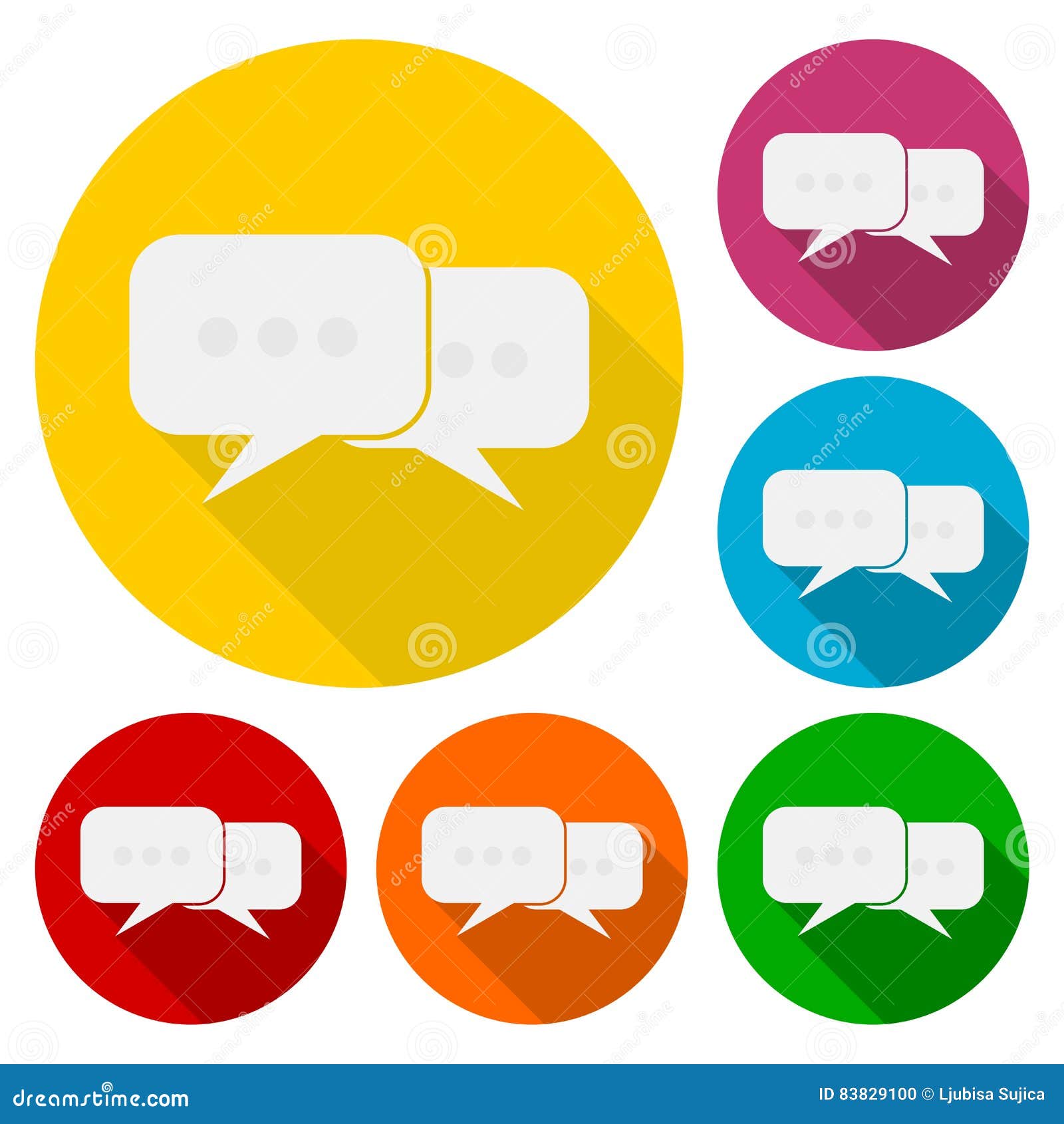 Forum Icons with Long Shadow Set Stock Vector - Illustration of ...