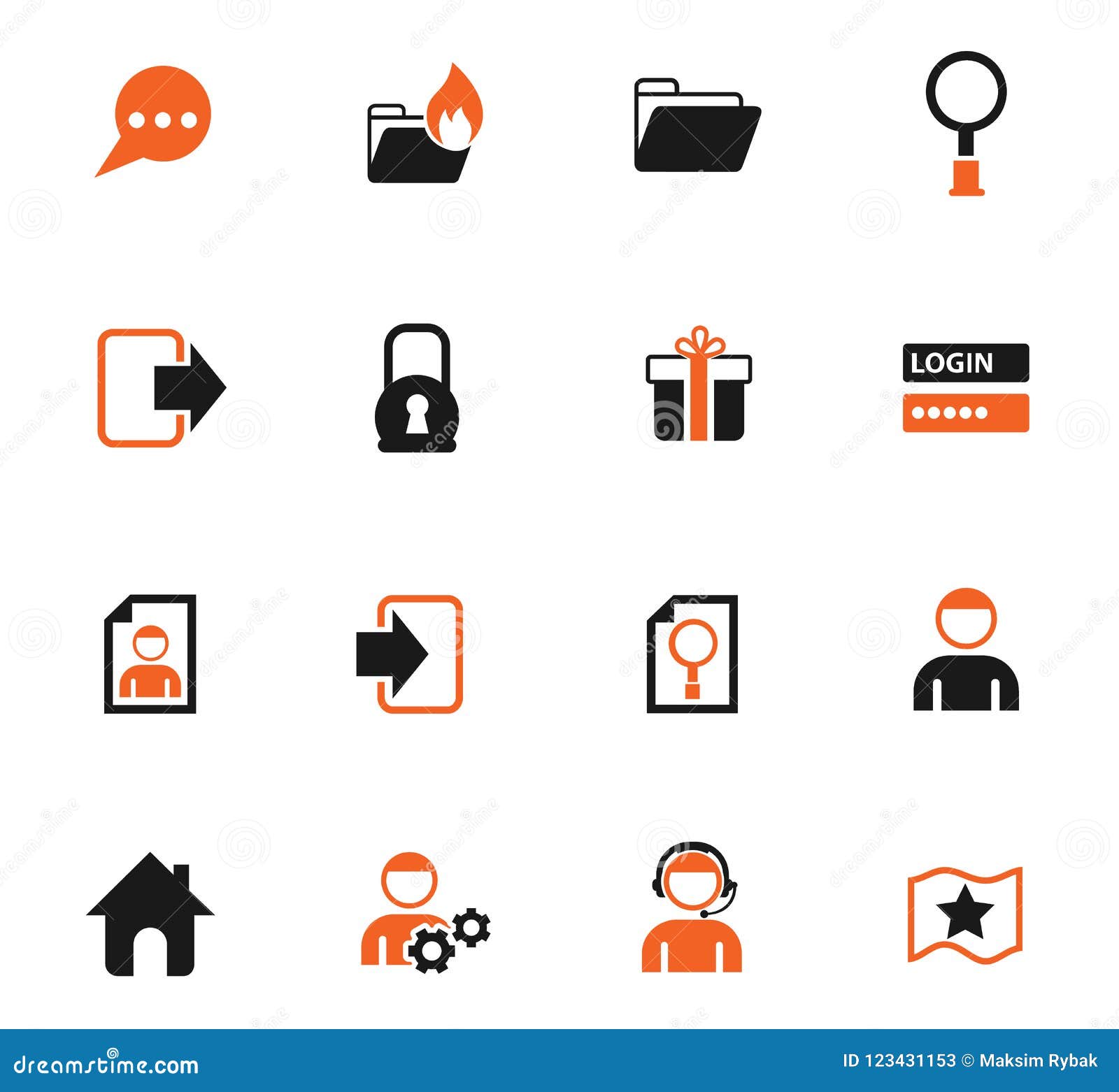 Forum interface icon set stock vector. Illustration of account - 123431153