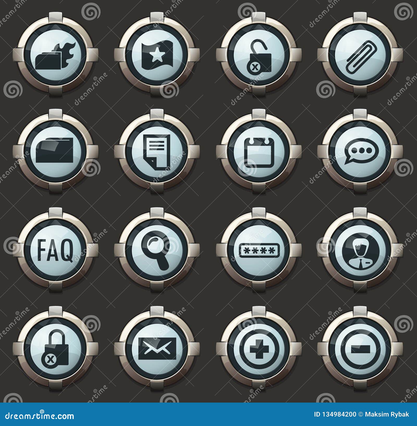 Forum interface icons set stock vector. Illustration of clip - 134984200