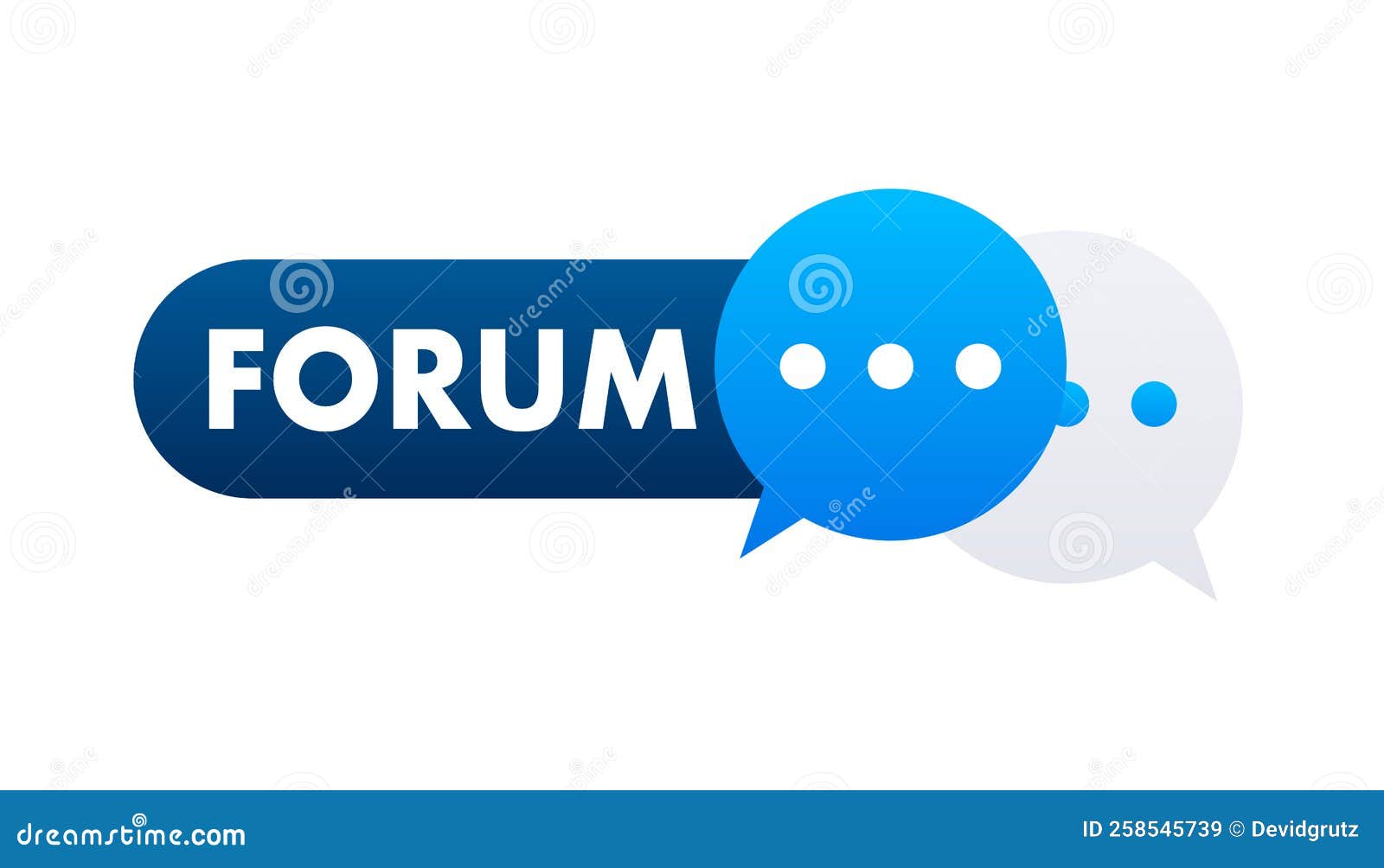 Forum Label on Chat Speech Bubble. Vector Stock Illustration. Stock ...