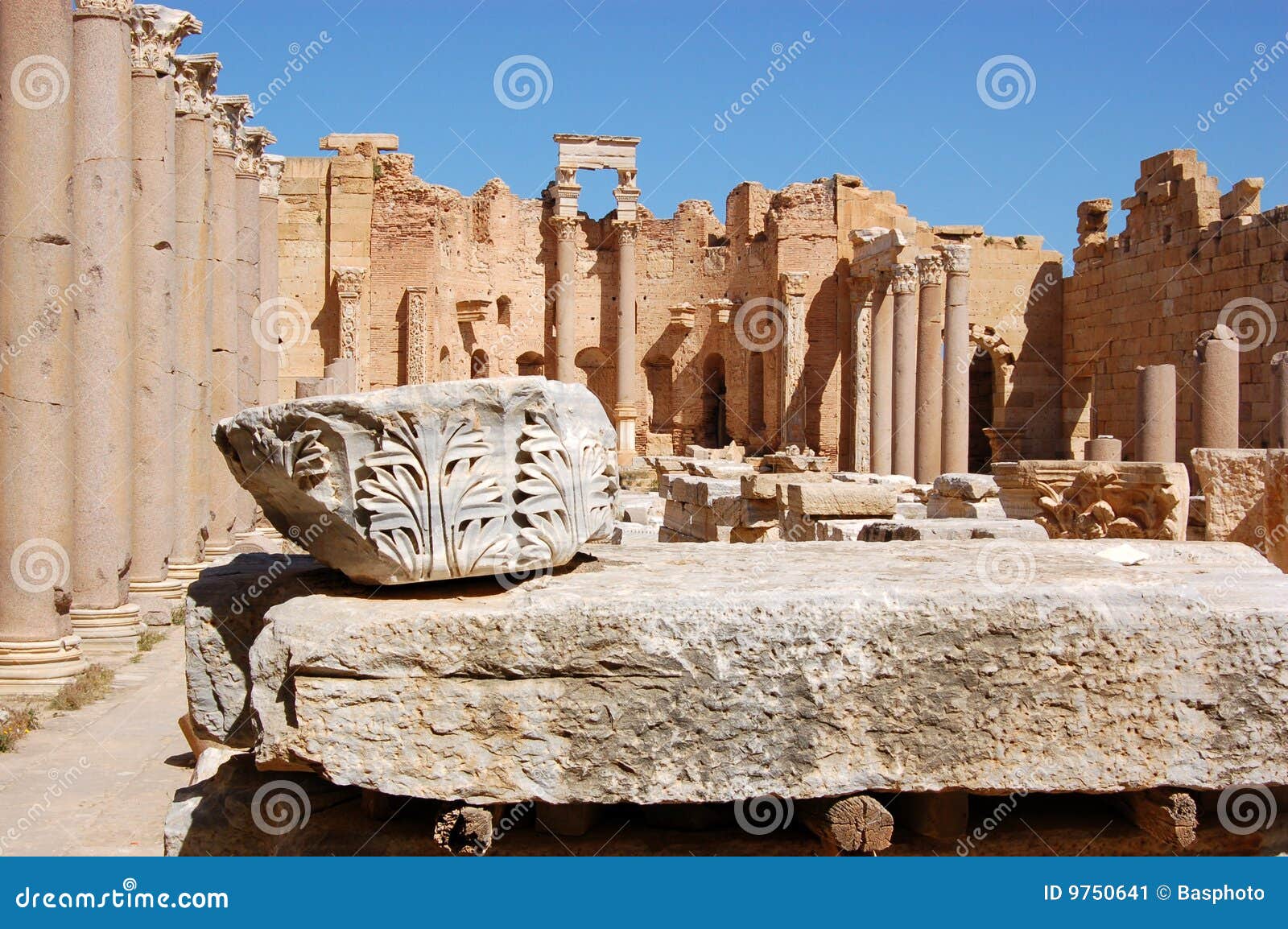Forum, Leptis Magna, Libya stock image. Image of stone - 9750641