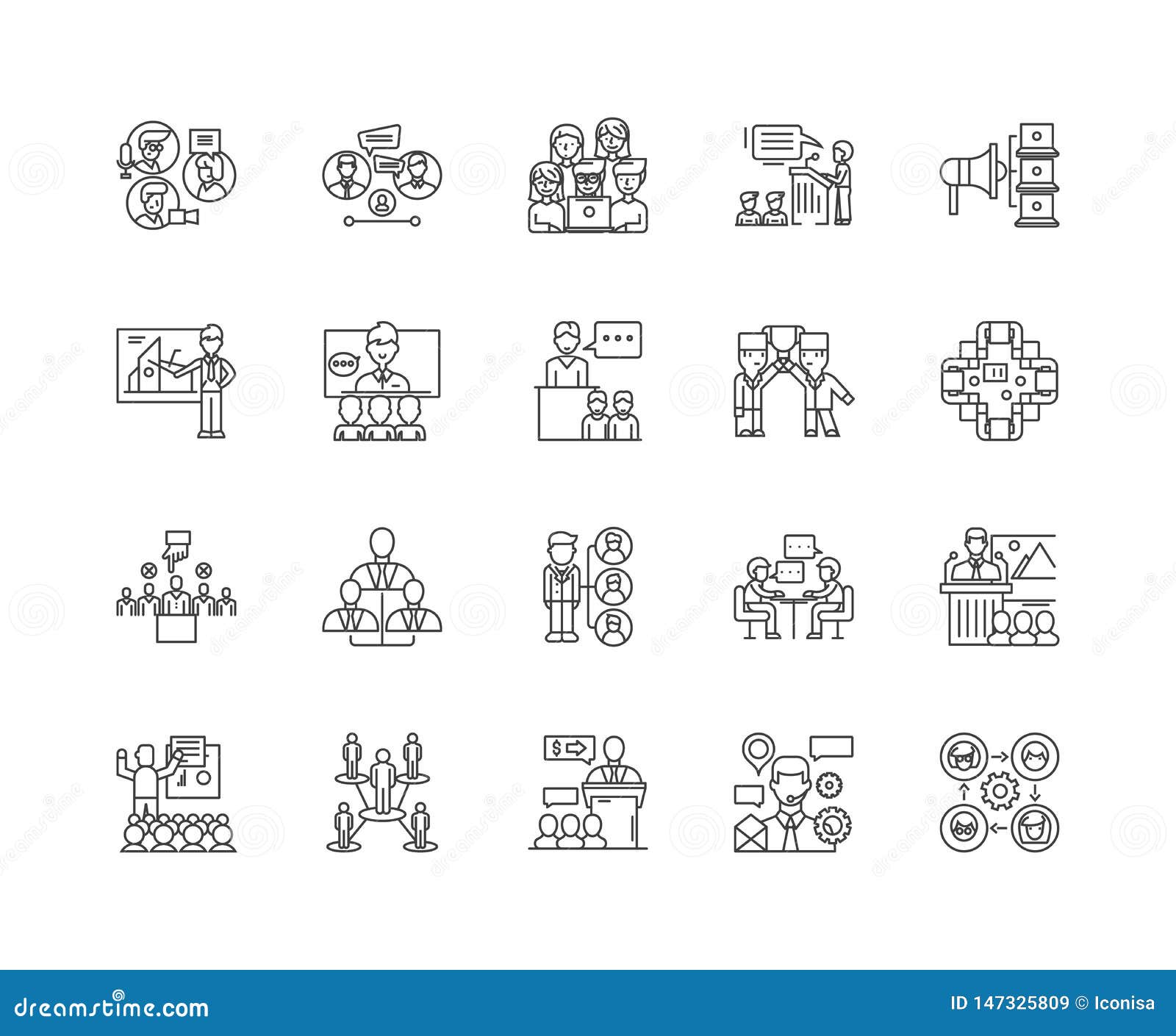 Forum Line Icons, Signs, Vector Set, Outline Illustration Concept Stock ...