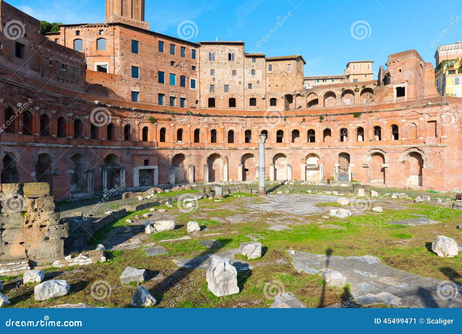 Forum and Market of Trajan in Rome Stock Image - Image of archeology ...