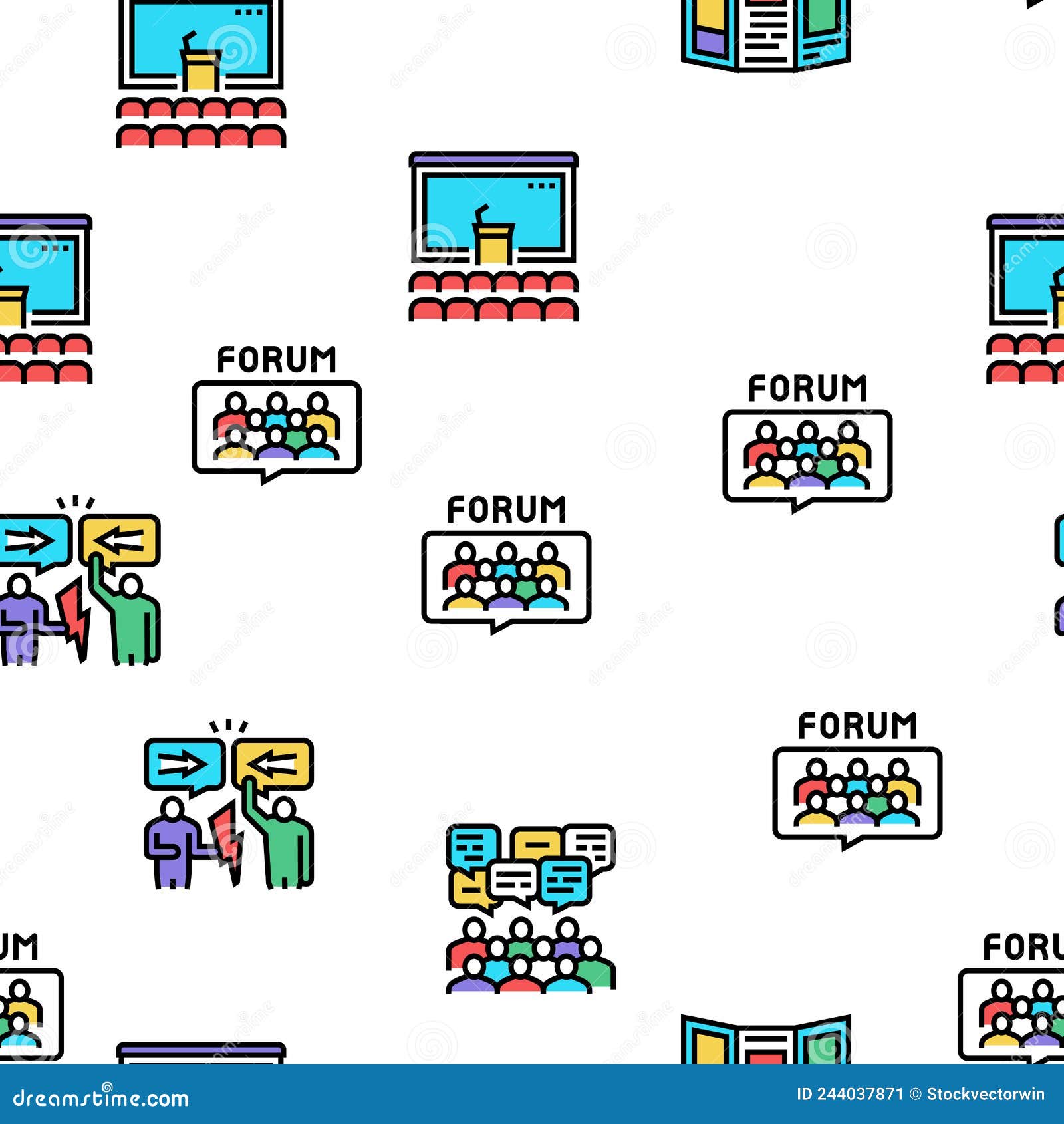 Forum People Meeting Vector Seamless Pattern Stock Vector ...