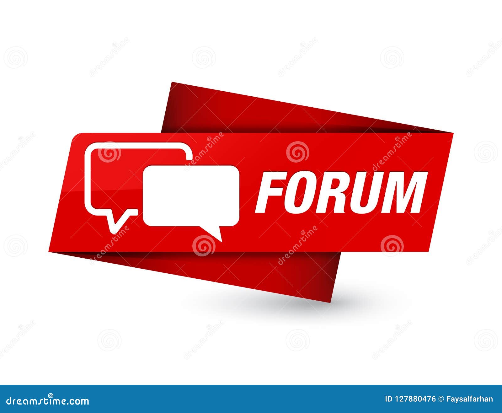 Forum premium red tag sign stock illustration. Illustration of bubble ...