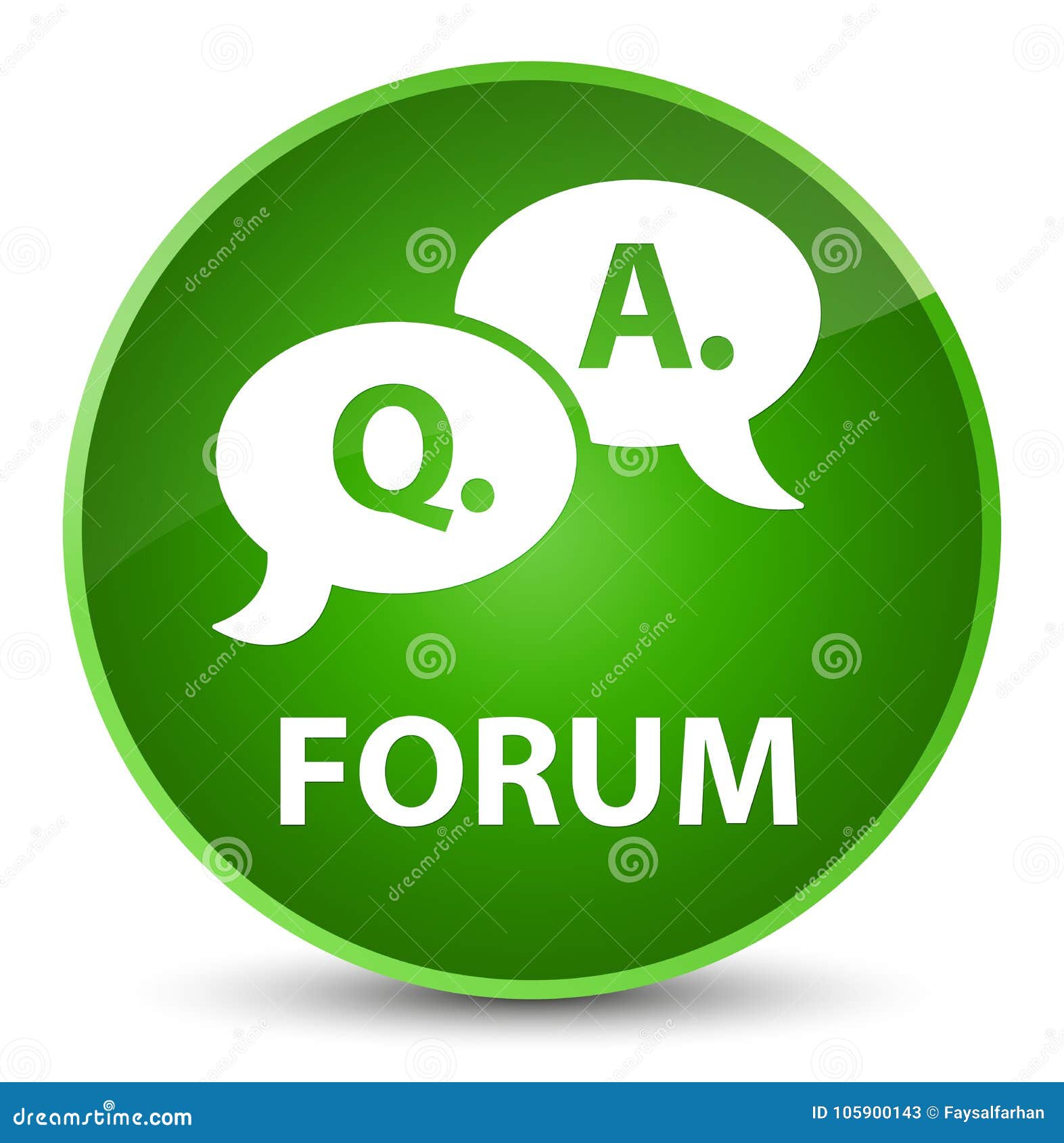 Forum (question Answer Bubble Icon) Elegant Green Round Button Stock ...