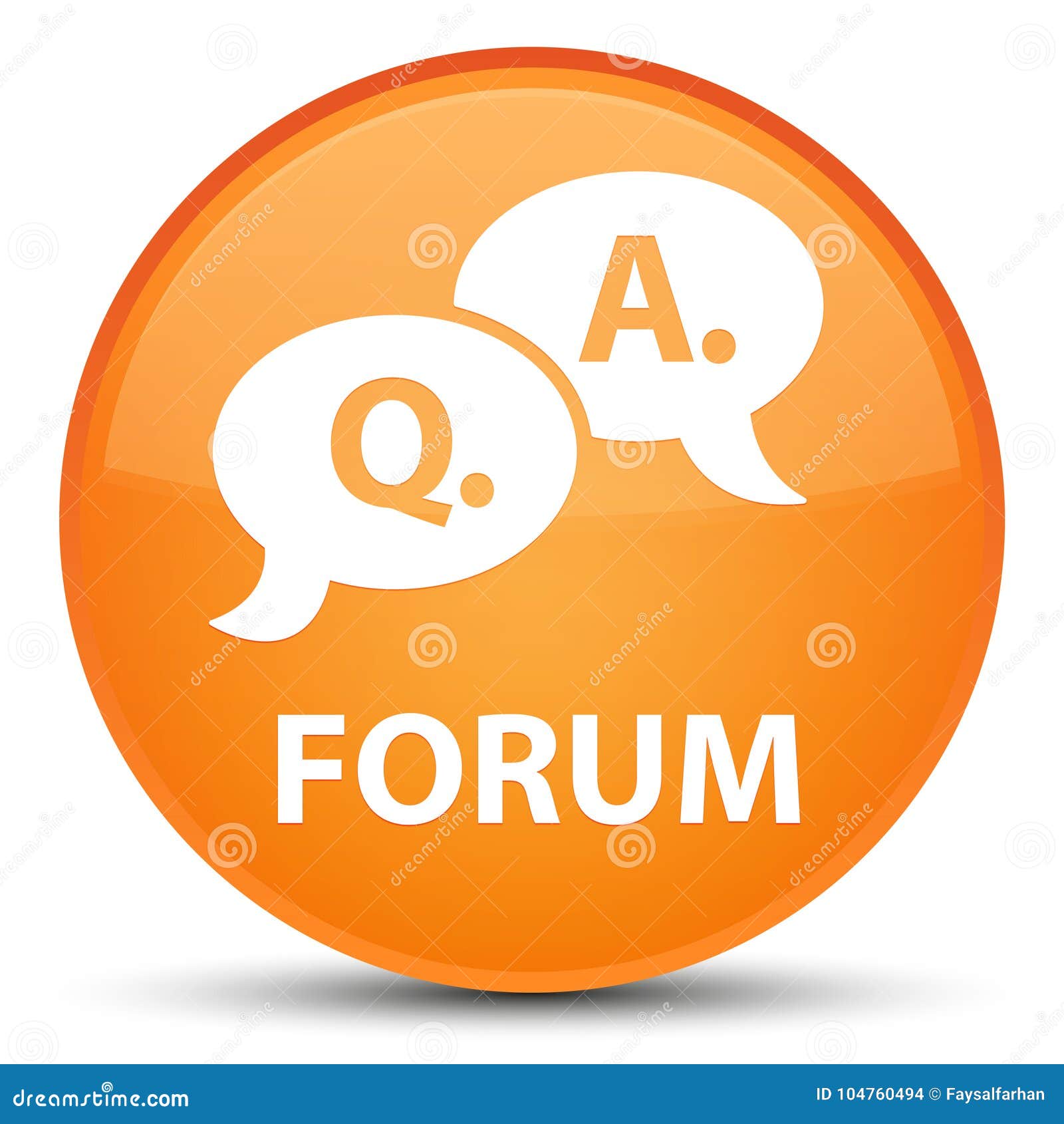 Forum (question Answer Bubble Icon) Special Orange Round Button Stock ...