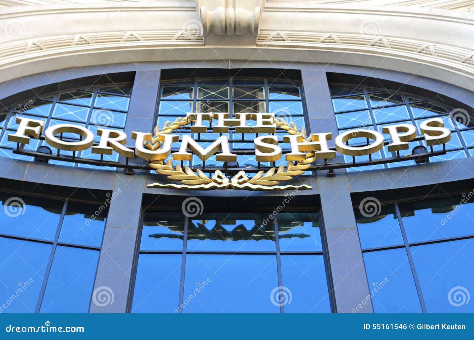 The Forum Shops sign editorial photo. Image of palace - 55161546