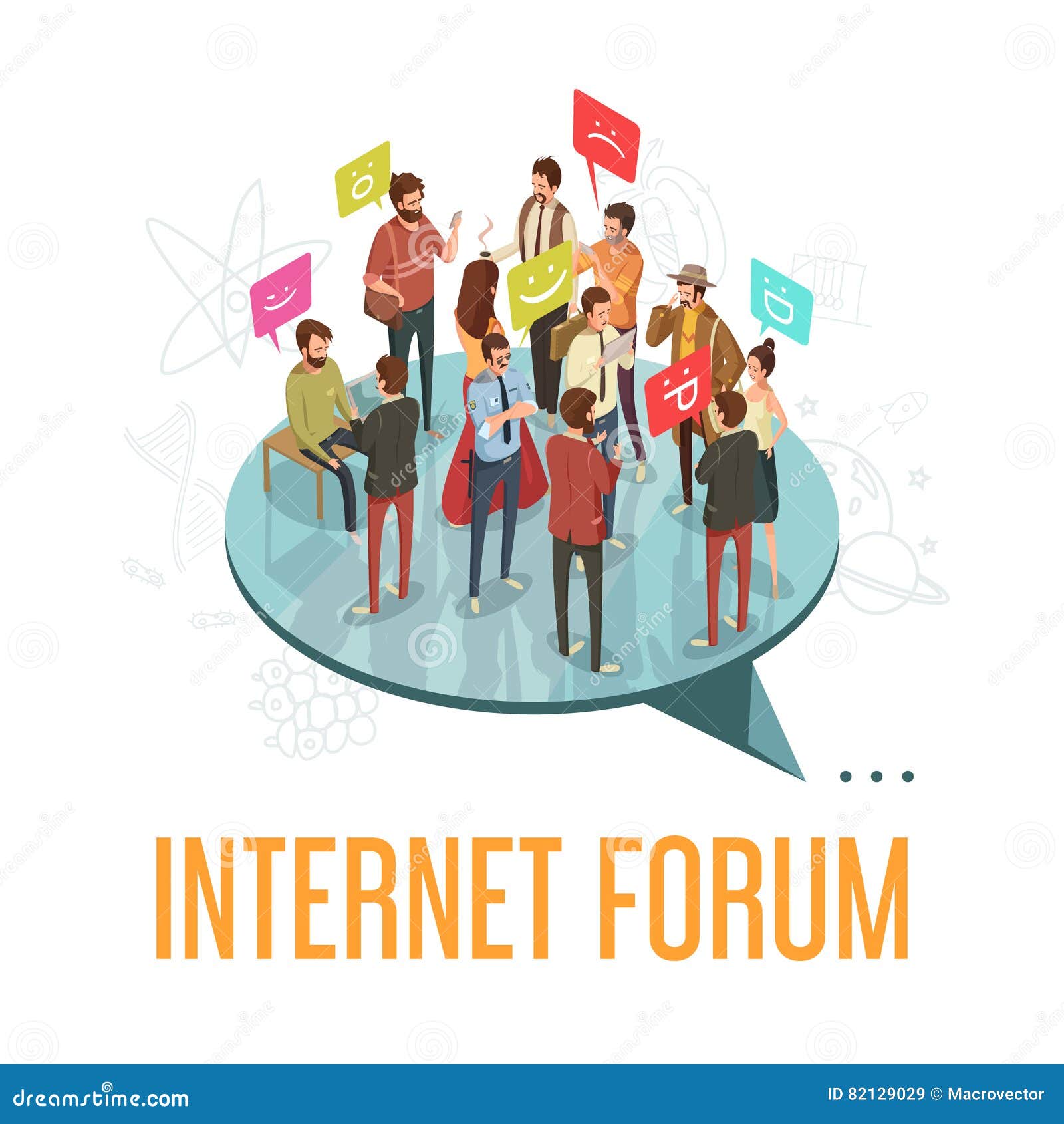Forum Society Concept stock vector. Illustration of isomtric - 82129029