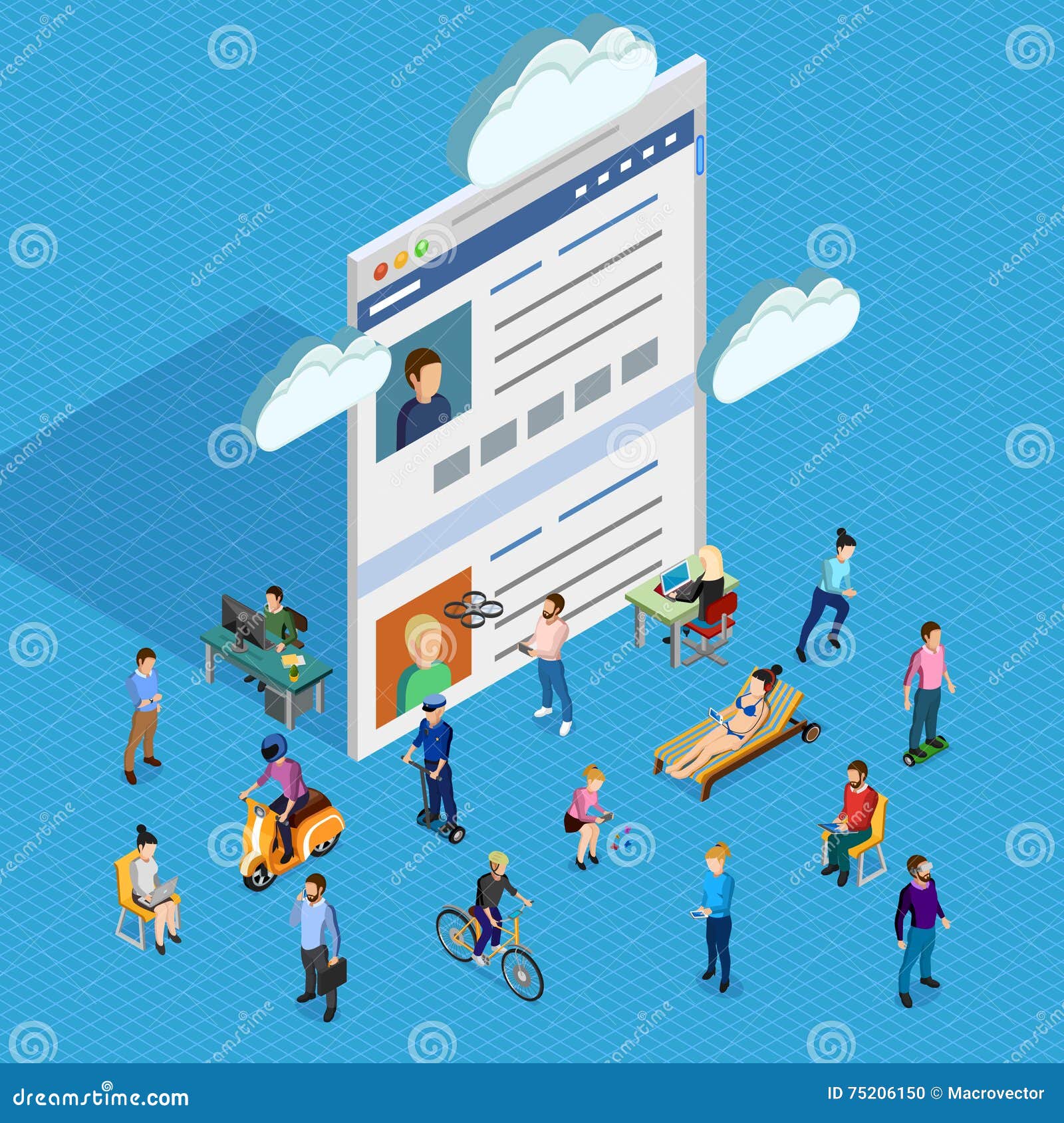 Forum Society Isometric Composition Stock Vector - Illustration of ...