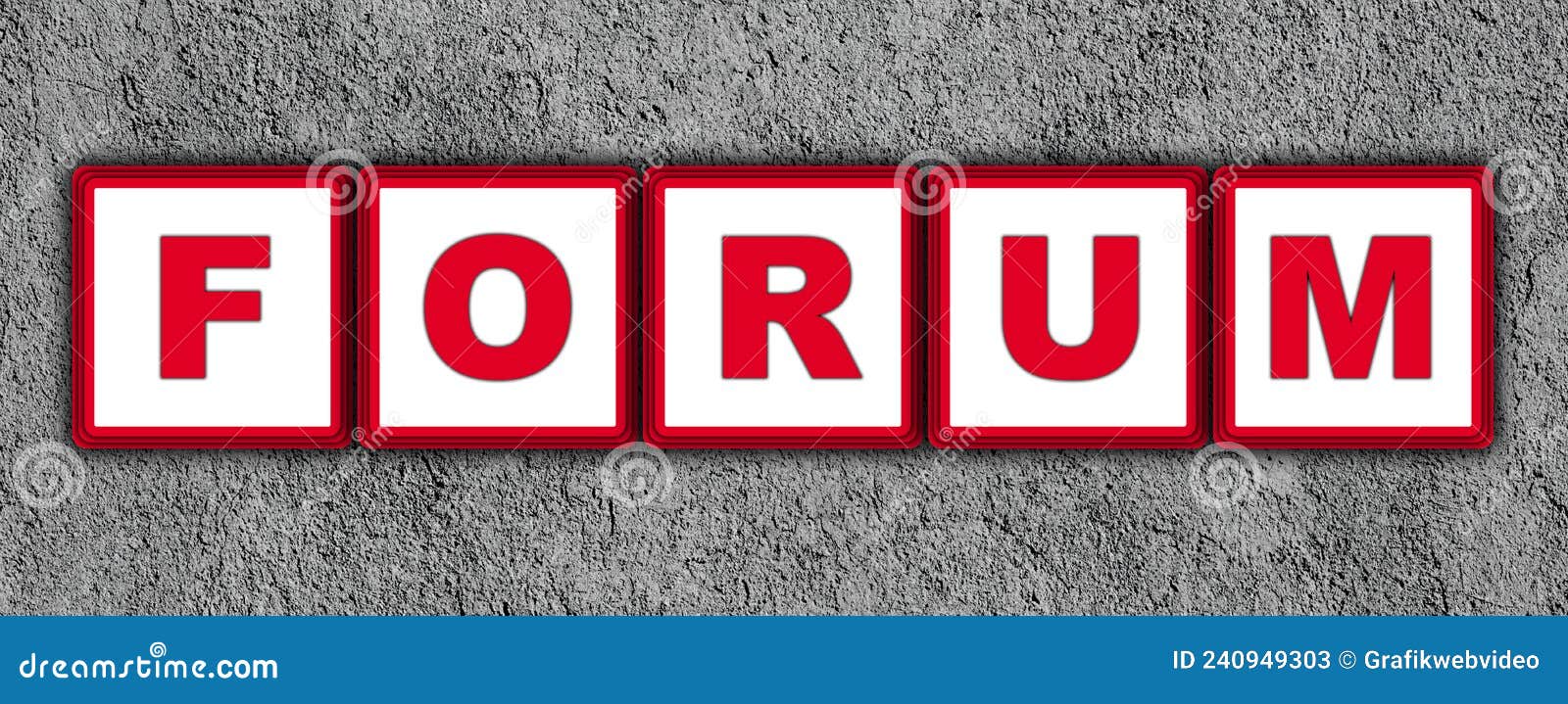 Forum Title - Red Square Concept - Wall Background - 3D Illustration ...