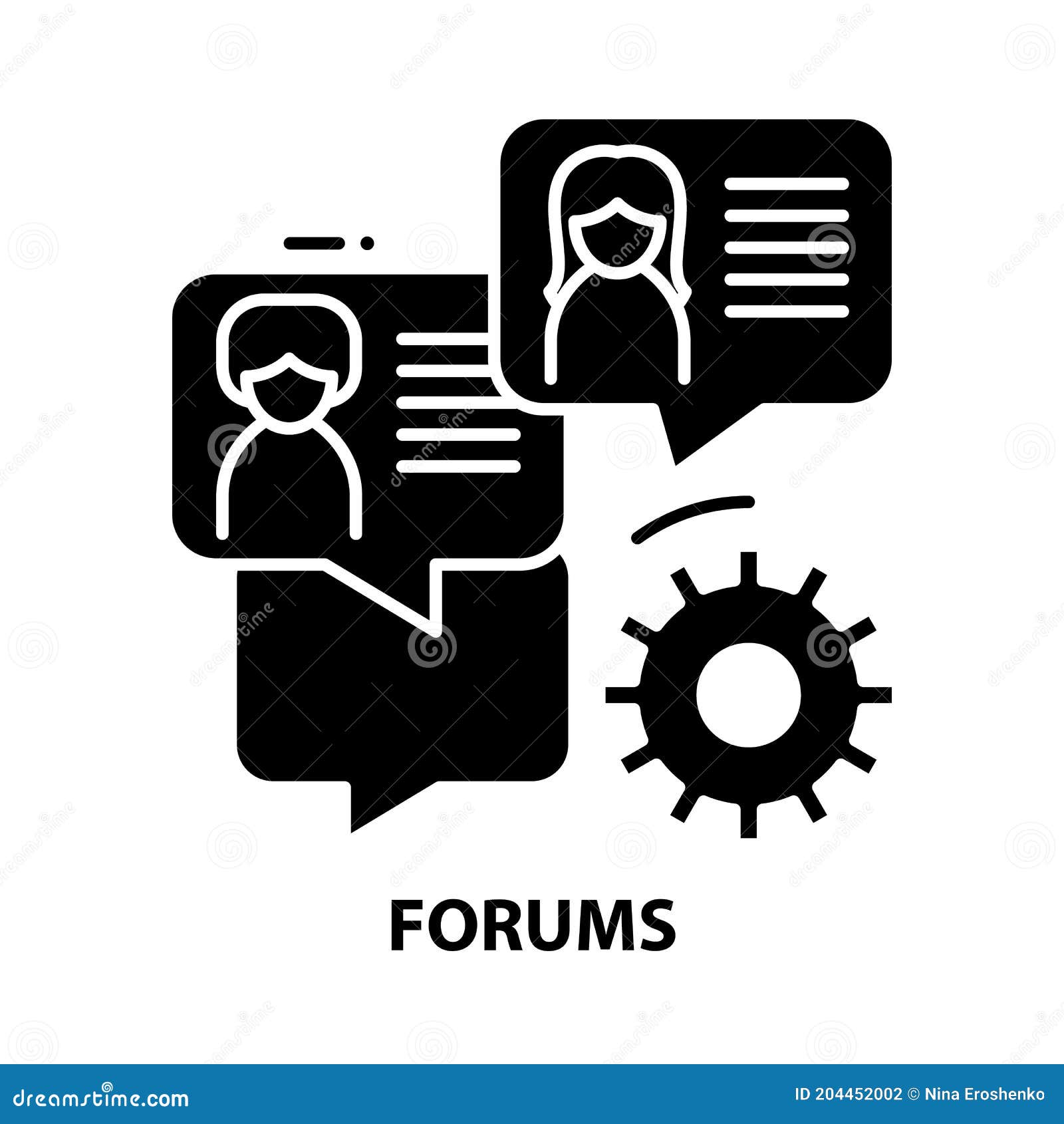 Forums Icon, Black Vector Sign with Editable Strokes, Concept ...