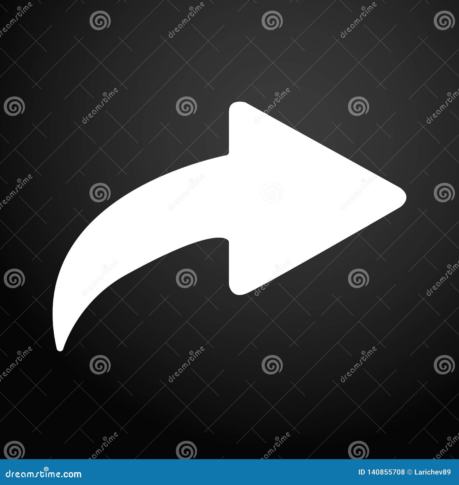 Forward Arrow Icon Vector. Black Gradient Background Stock Illustration ...