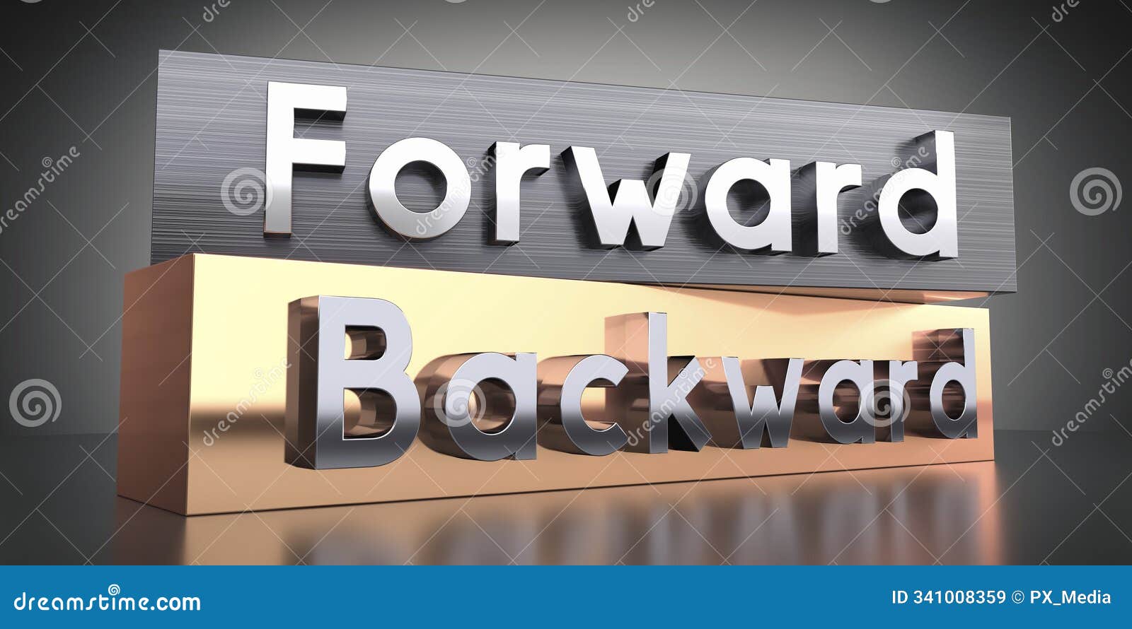 Forward, Backward - Words on Metal Blocks Stock Illustration ...