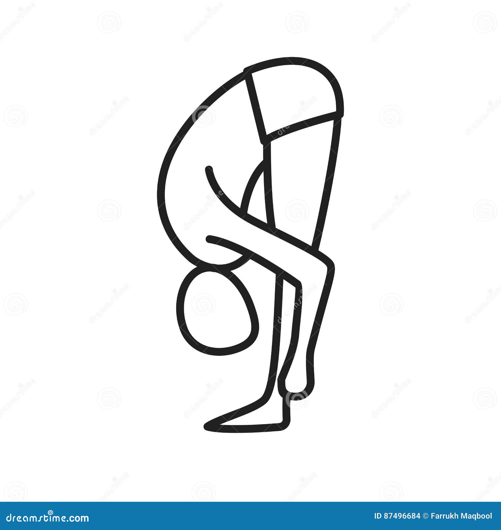 Forward Bend Pose stock vector. Illustration of exercise - 87496684