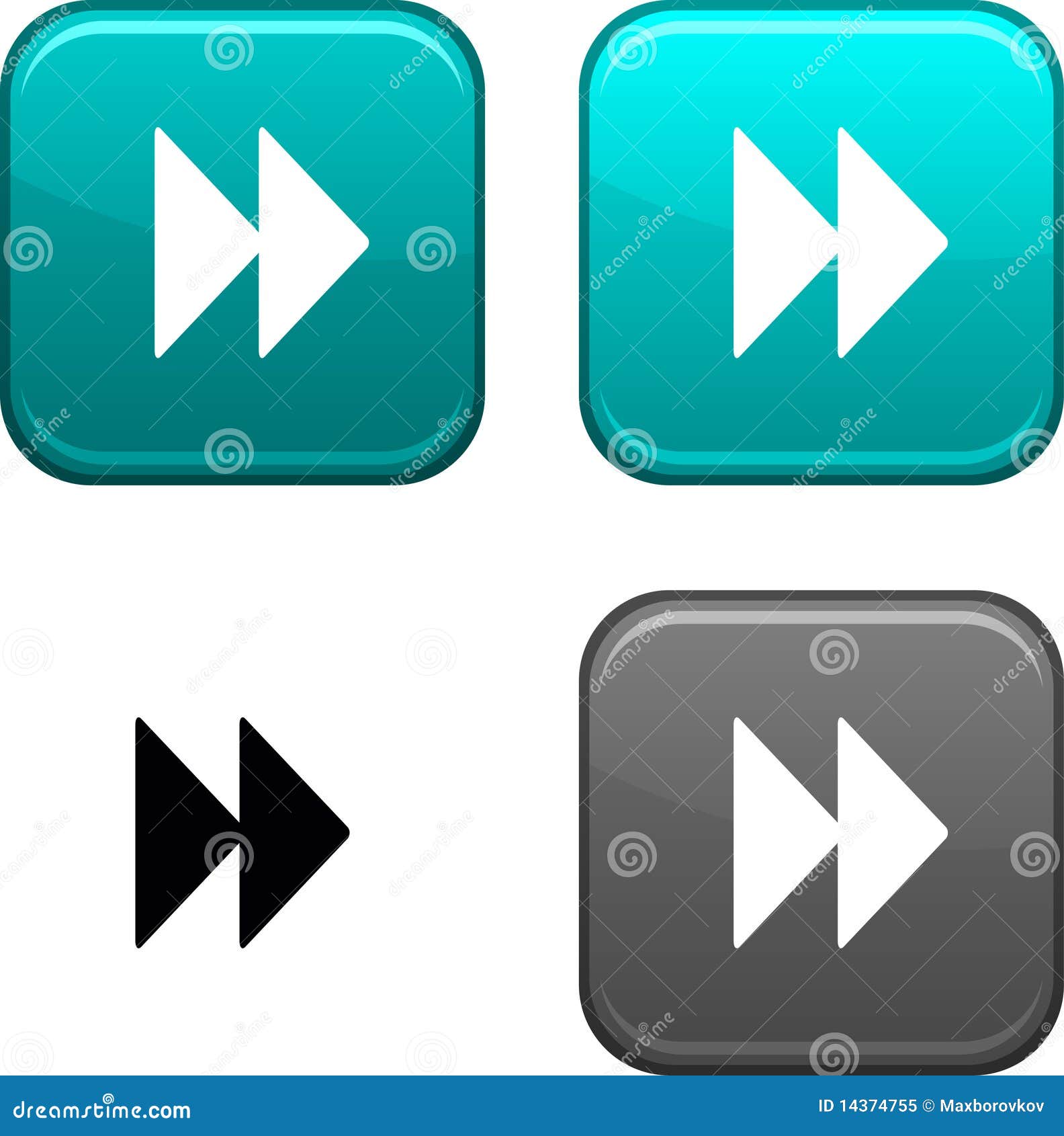 Forward button. stock vector. Illustration of shadow - 14374755