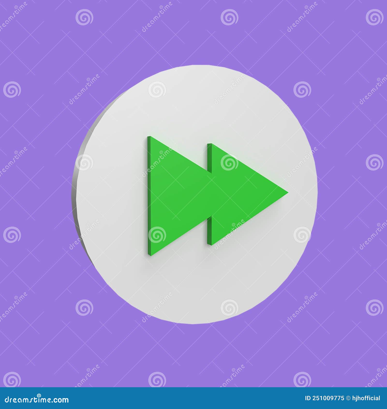 Forward Button 3d Icon Model Cartoon Style Concept. Render Illustration ...