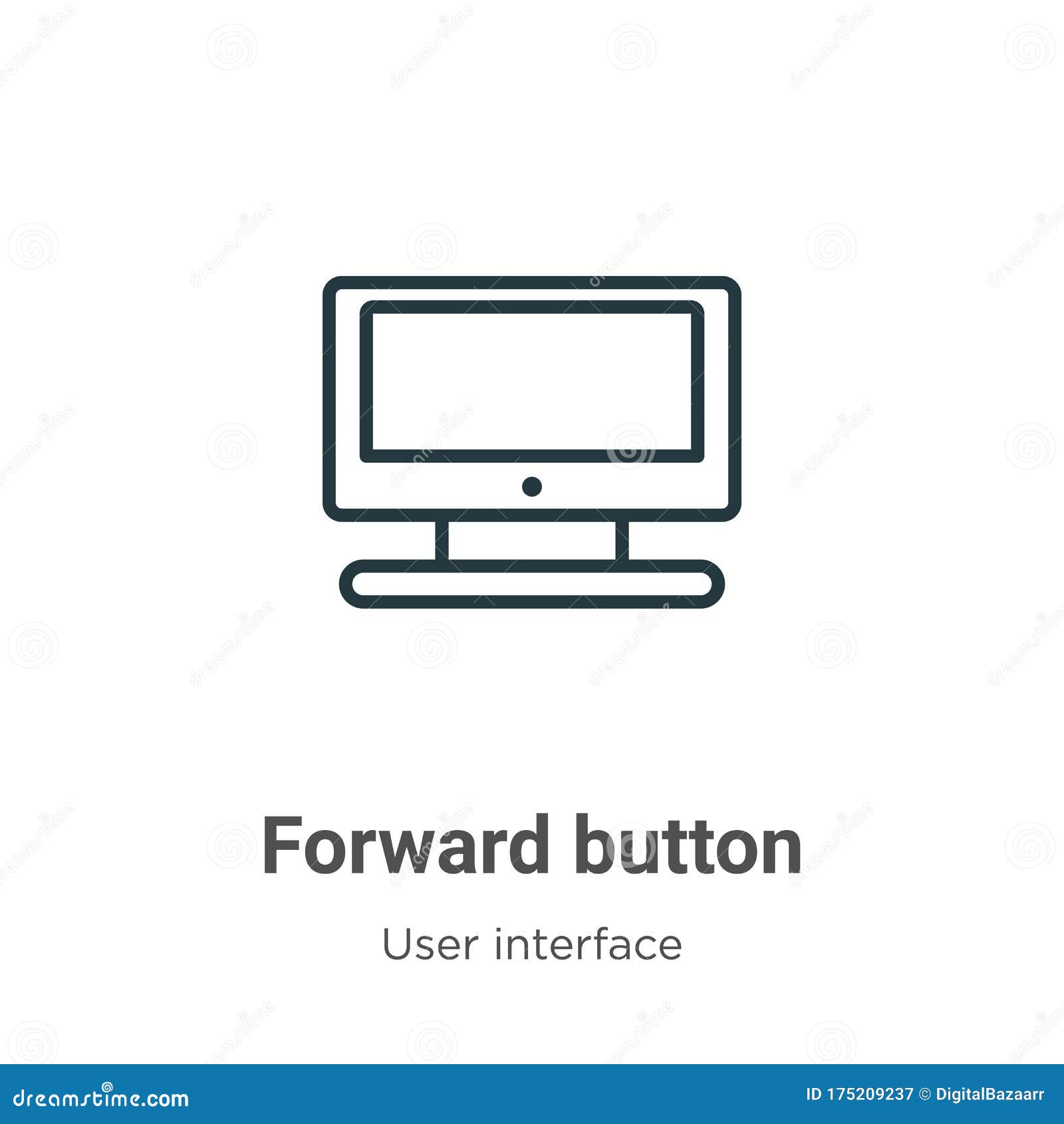 Forward Button Outline Vector Icon. Thin Line Black Forward Button Icon ...