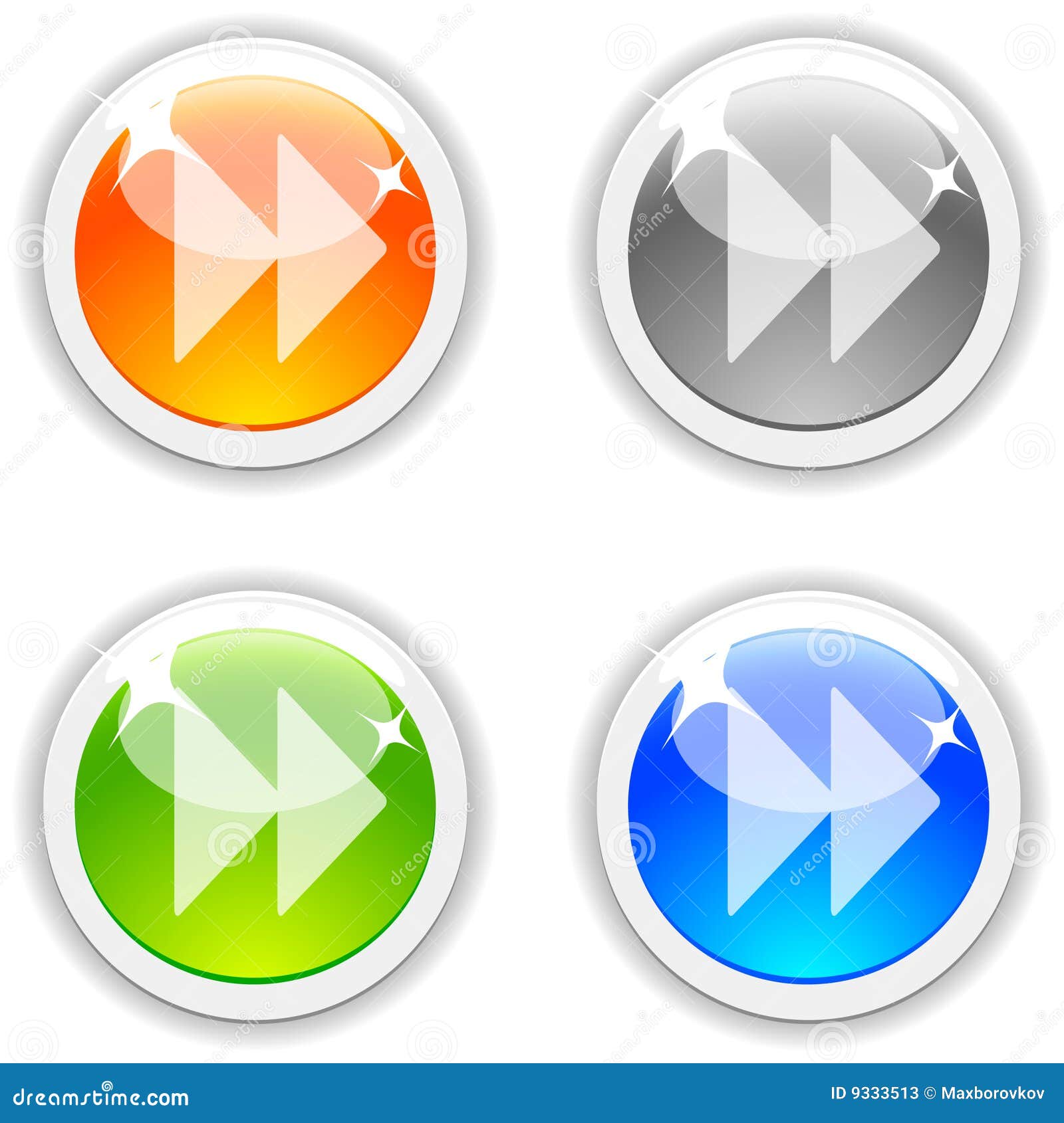 Forward buttons. stock vector. Illustration of orange - 9333513