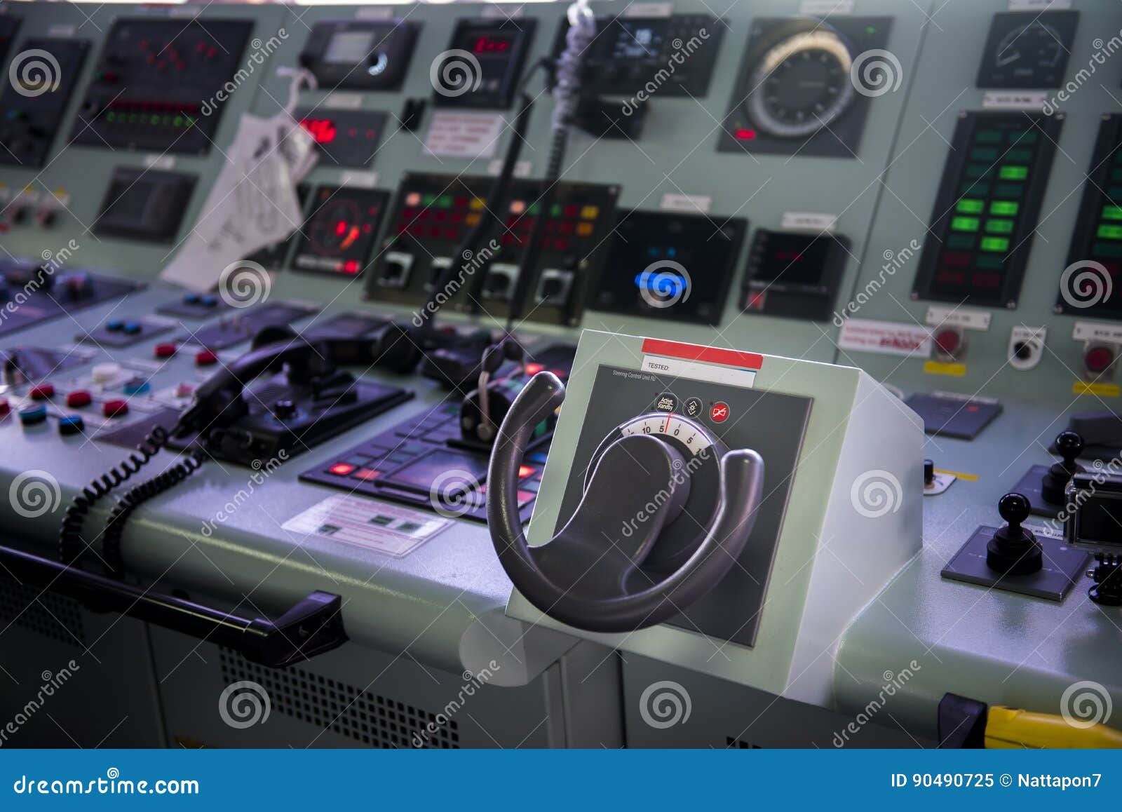 Forward Console in Ship Tanker. Stock Image - Image of forward ...